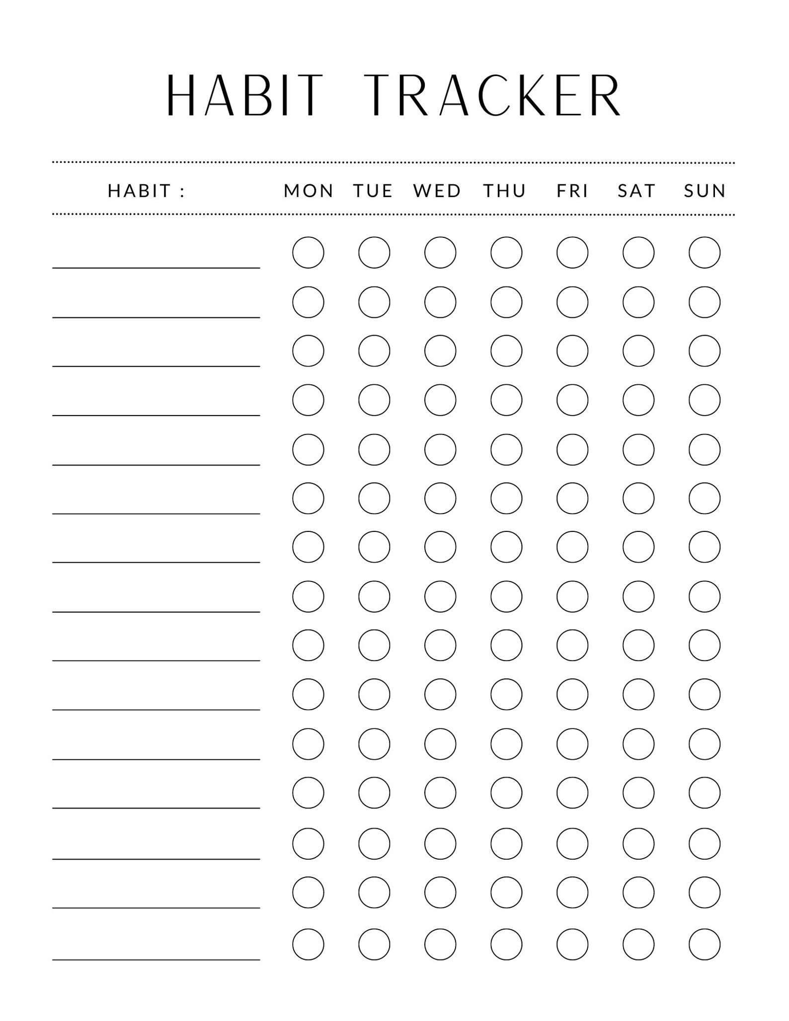 Habit Tracker, Daily Tracker Printable, Weekly Habits Tracker, Habit ...