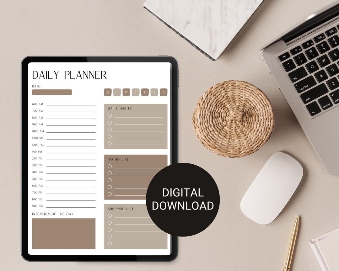 Daily Planner, Digital Planner, Printable Planner, Daily Journal ...