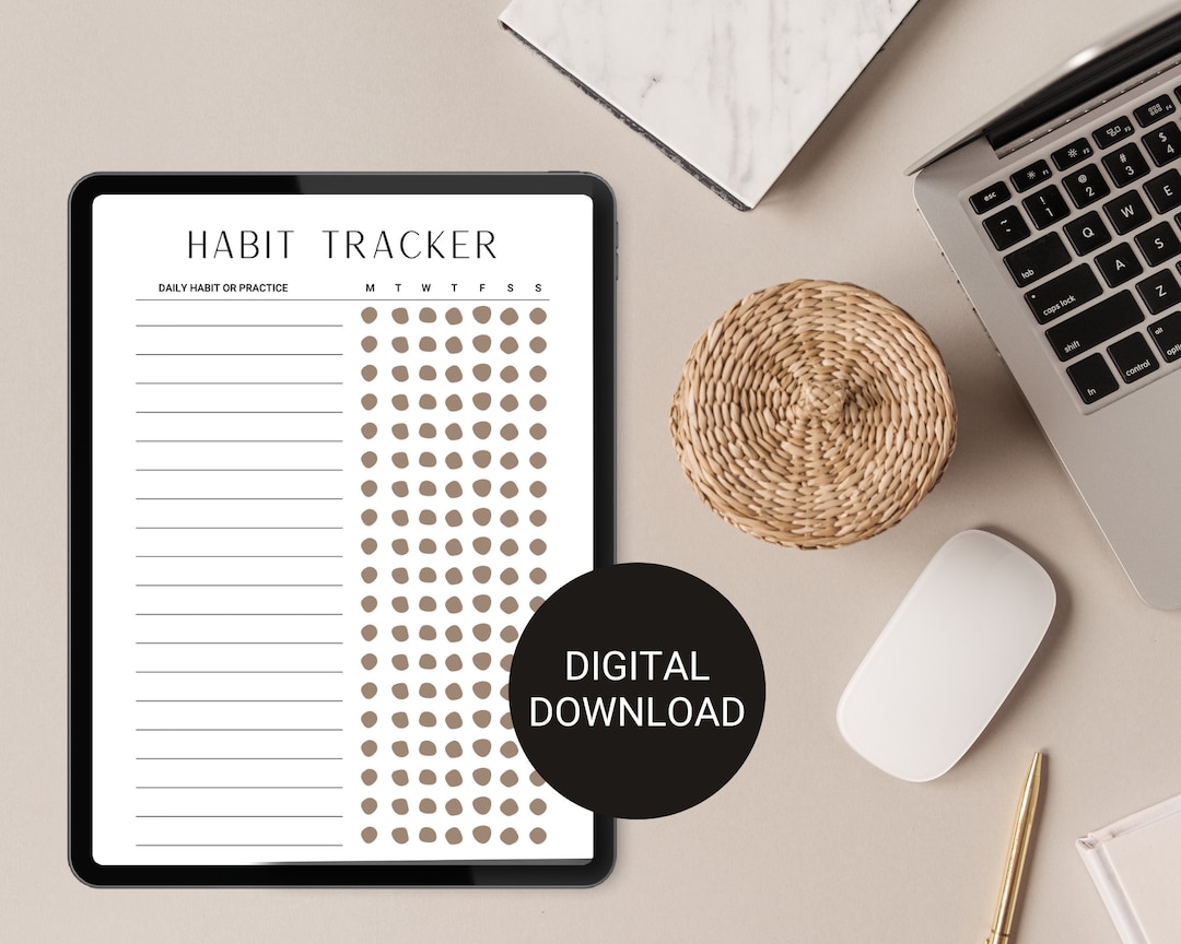 Minimalist Habit Tracker Printable Daily Habit Tracker Instant Download ...