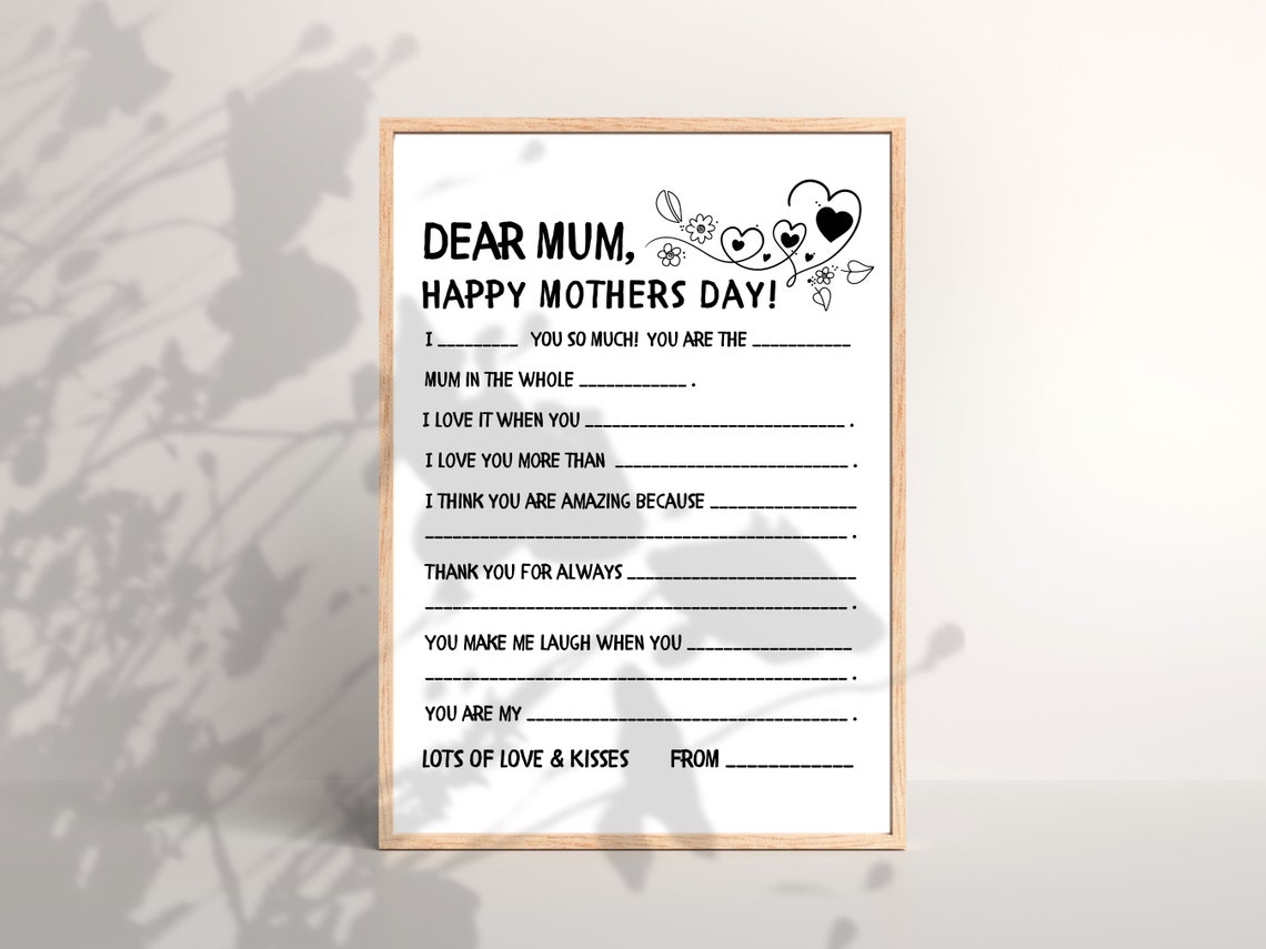 Mother's Day Printable, All About My Mom, Mothers Day Gift, Card for ...