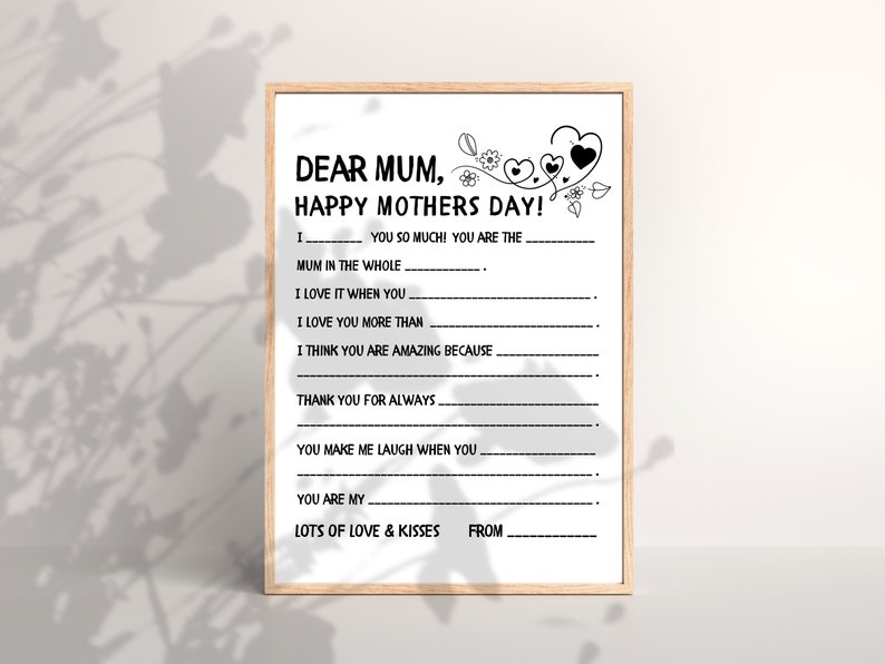 Mother's Day Printable, All About My Mom, Mothers Day Gift, Card for ...