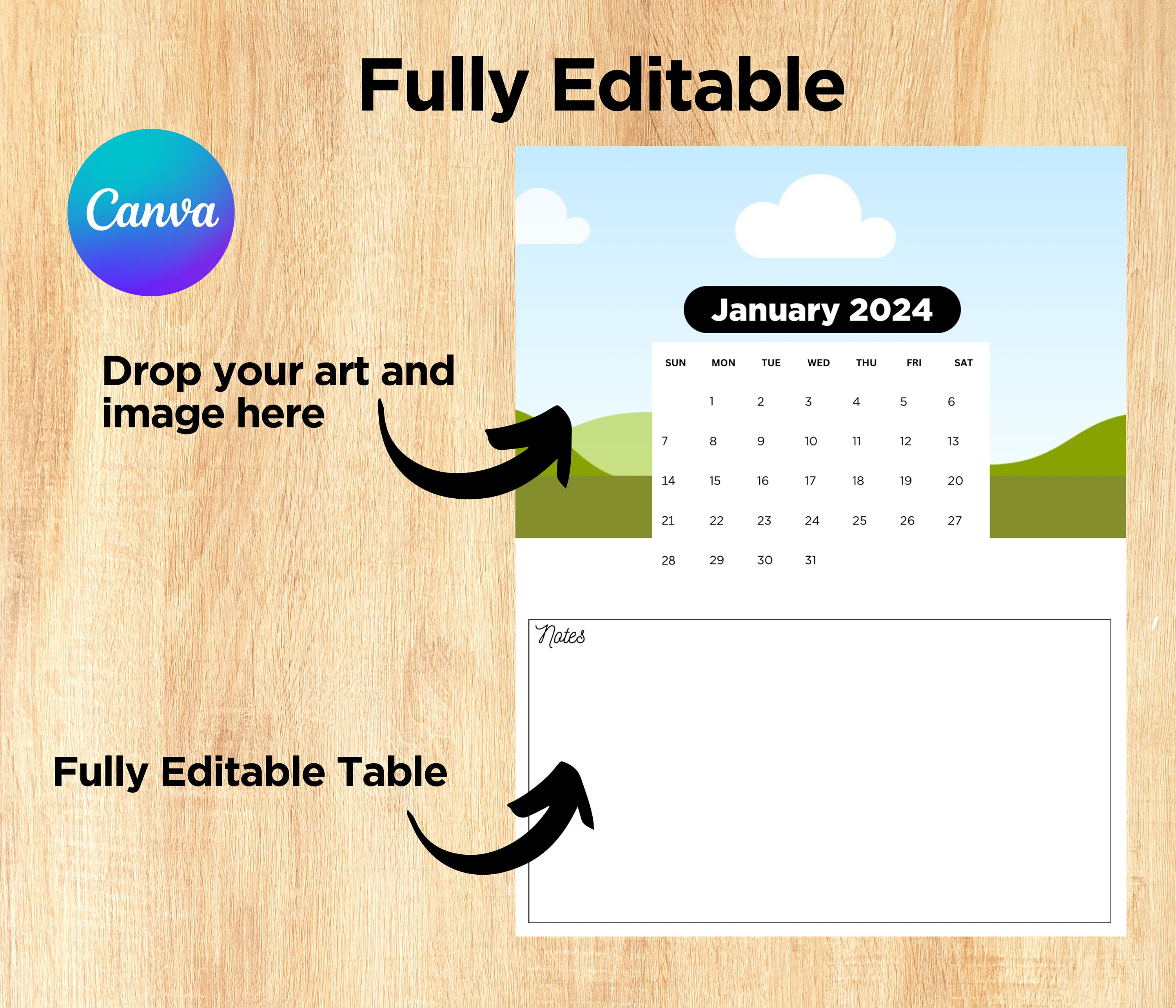 2024 CALENDARS Editable Calendars Template, Commercial and Personal Use ...