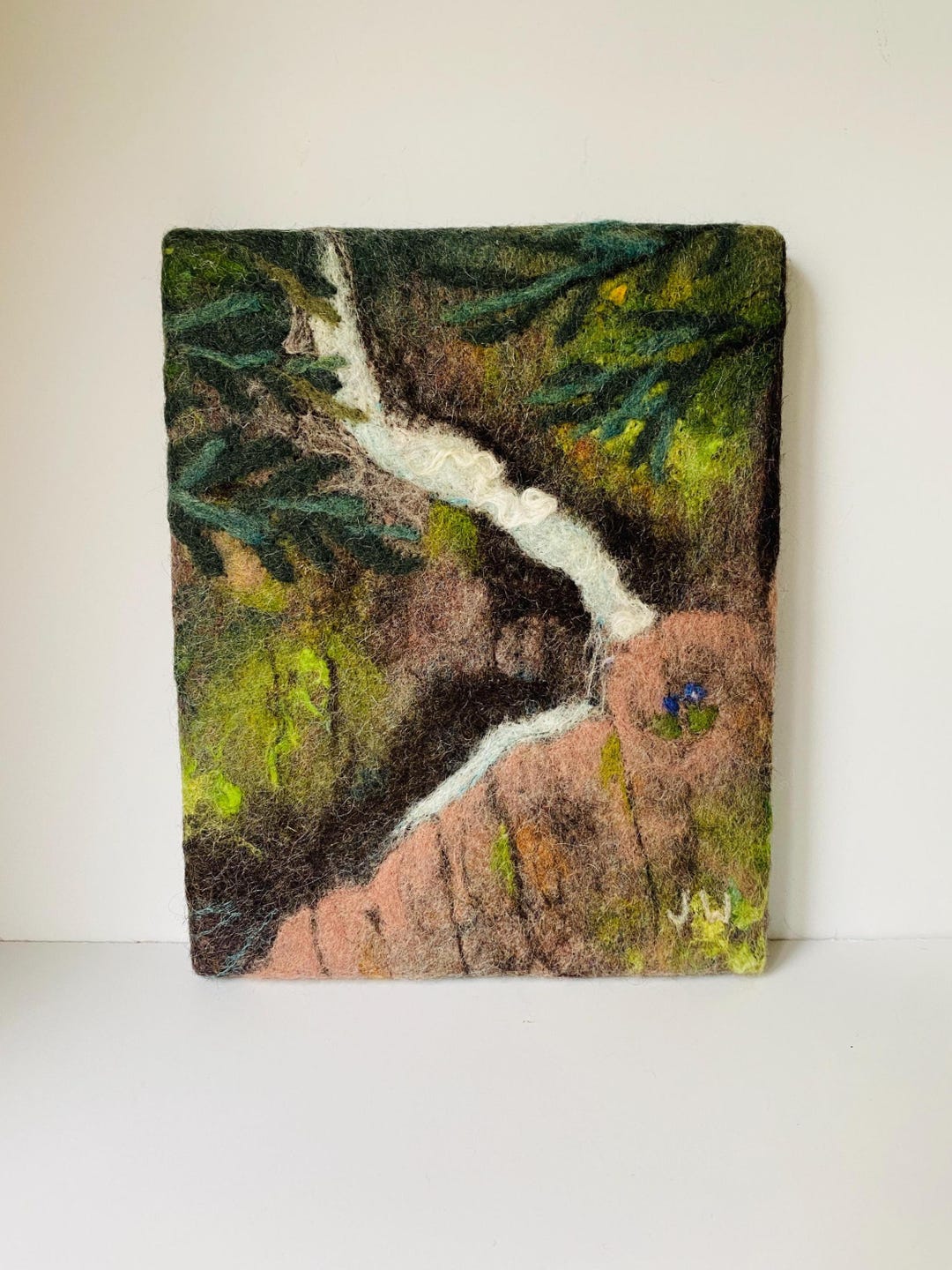 Waterfall Felted Wool Painting | Morgan Falls Wisconsin | Unique Felt ...