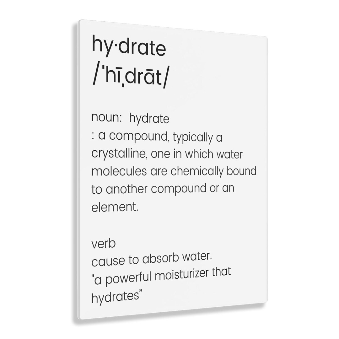 HYDRATE Gym Health Wellness Definition Cute Office Art Acrylic Prints ...