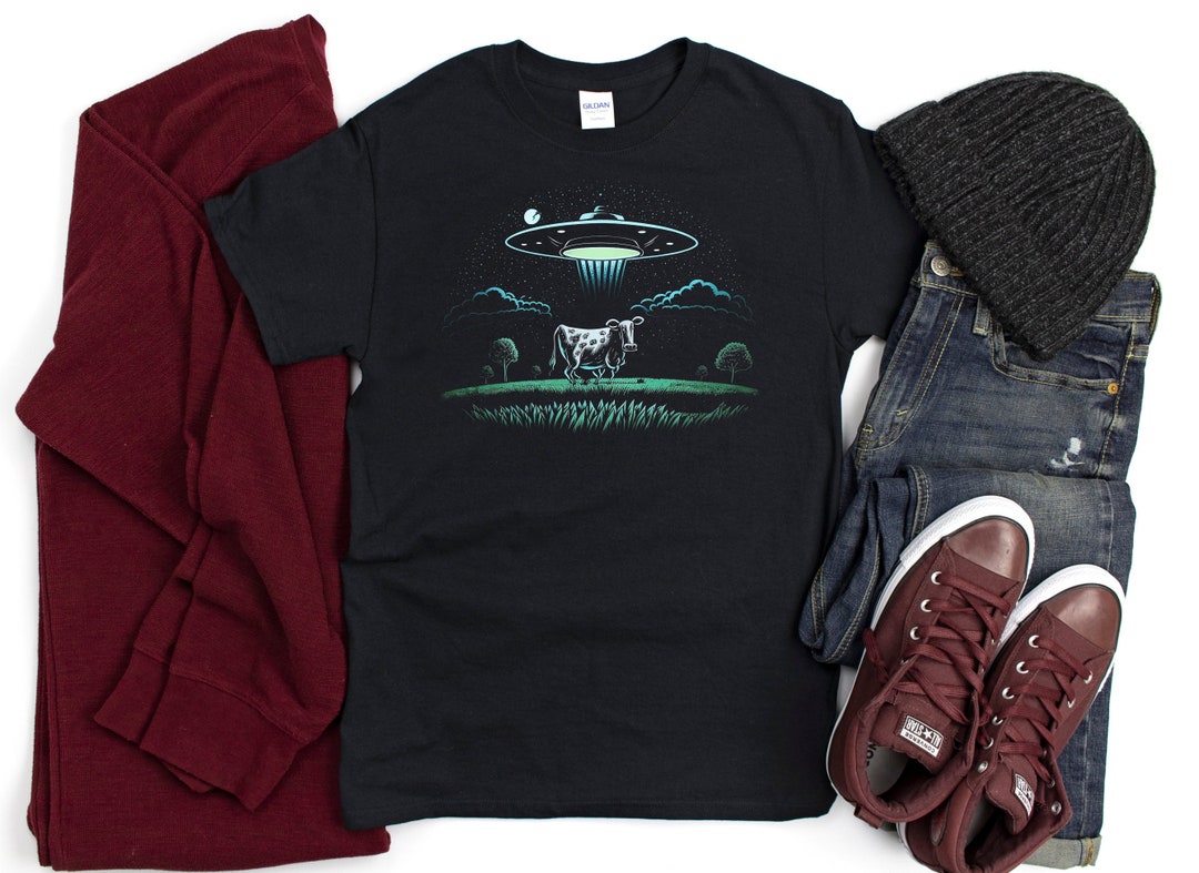 Alien Flying Saucer Shirt, UFO T-shirt, Cool Alien Shirts, Alien ...