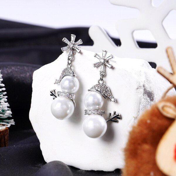 Snowman Earrings - Etsy