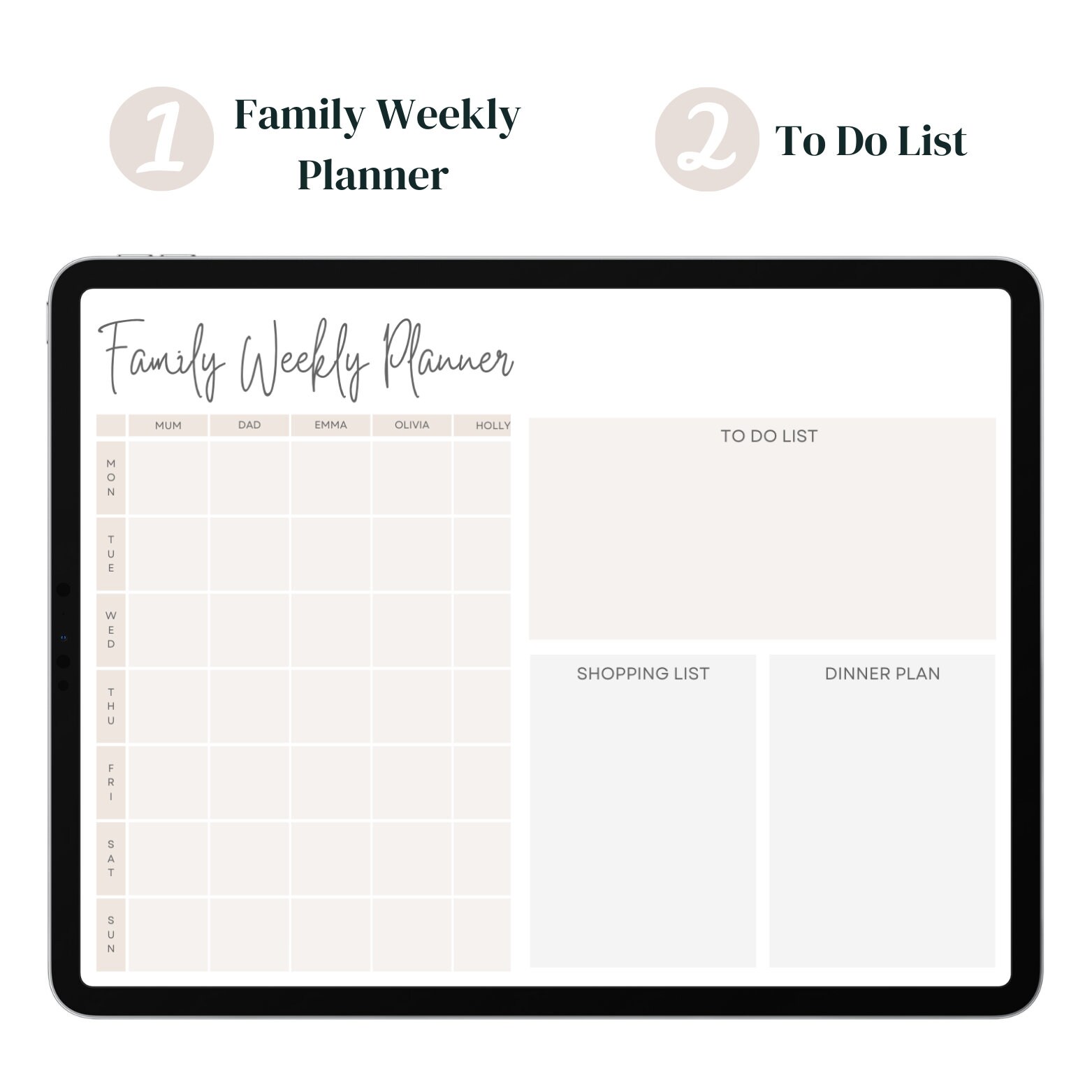 Family Planner (digital, Printable) - Weekly Planner, 2023 Calendar ...