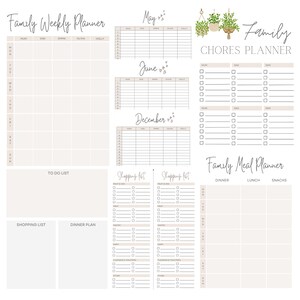 Family Planner digital, Printable Weekly Planner, 2023 Calendar ...
