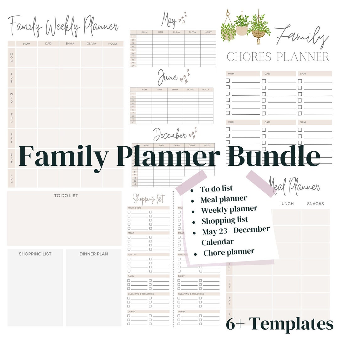 Family Planner (digital, Printable) - Weekly Planner, 2023 Calendar ...