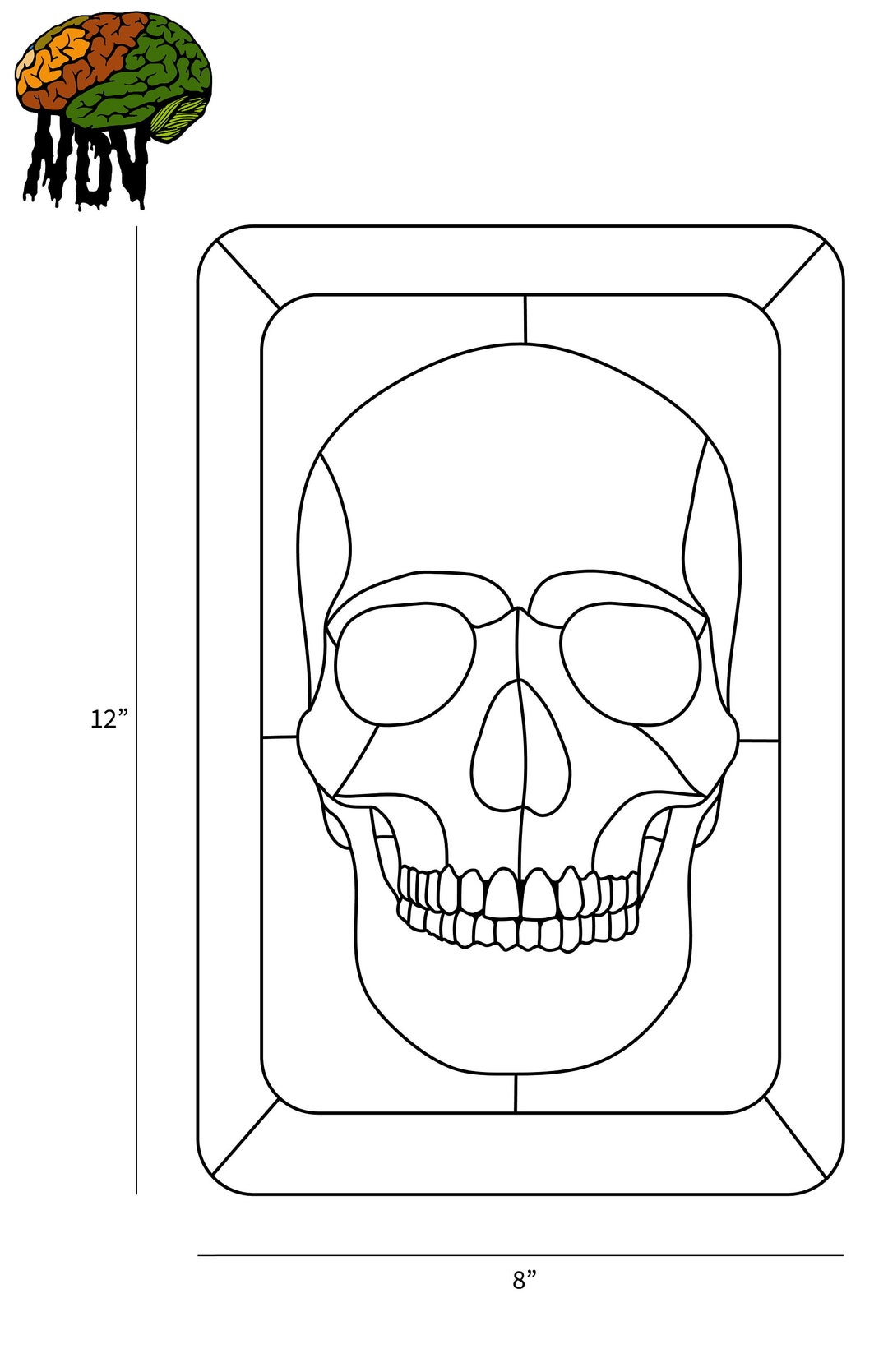 Skull Stained Glass Pattern PDF SVG - Etsy Ireland