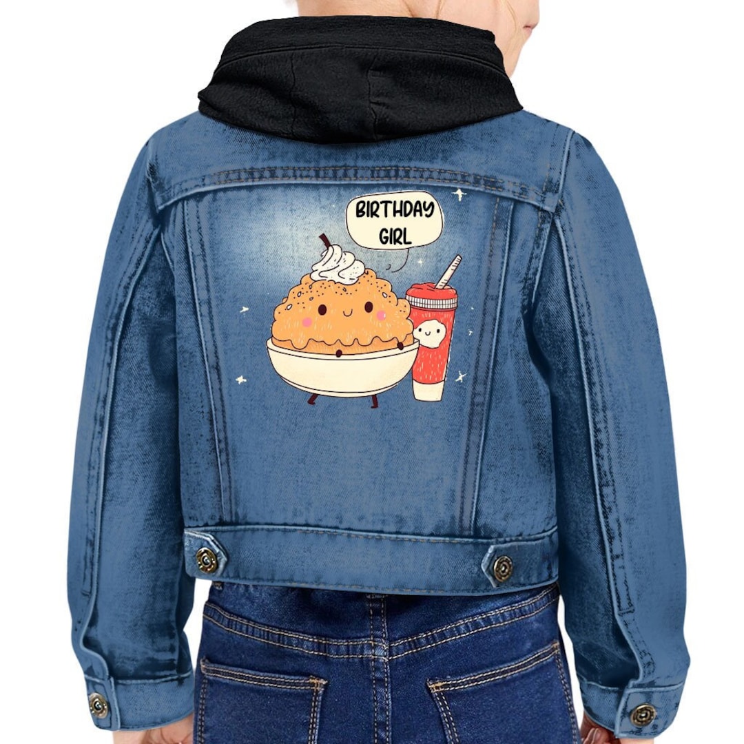 1 Birthday Girl Toddler Denim Jacket Unique Hooded Adventure - Etsy