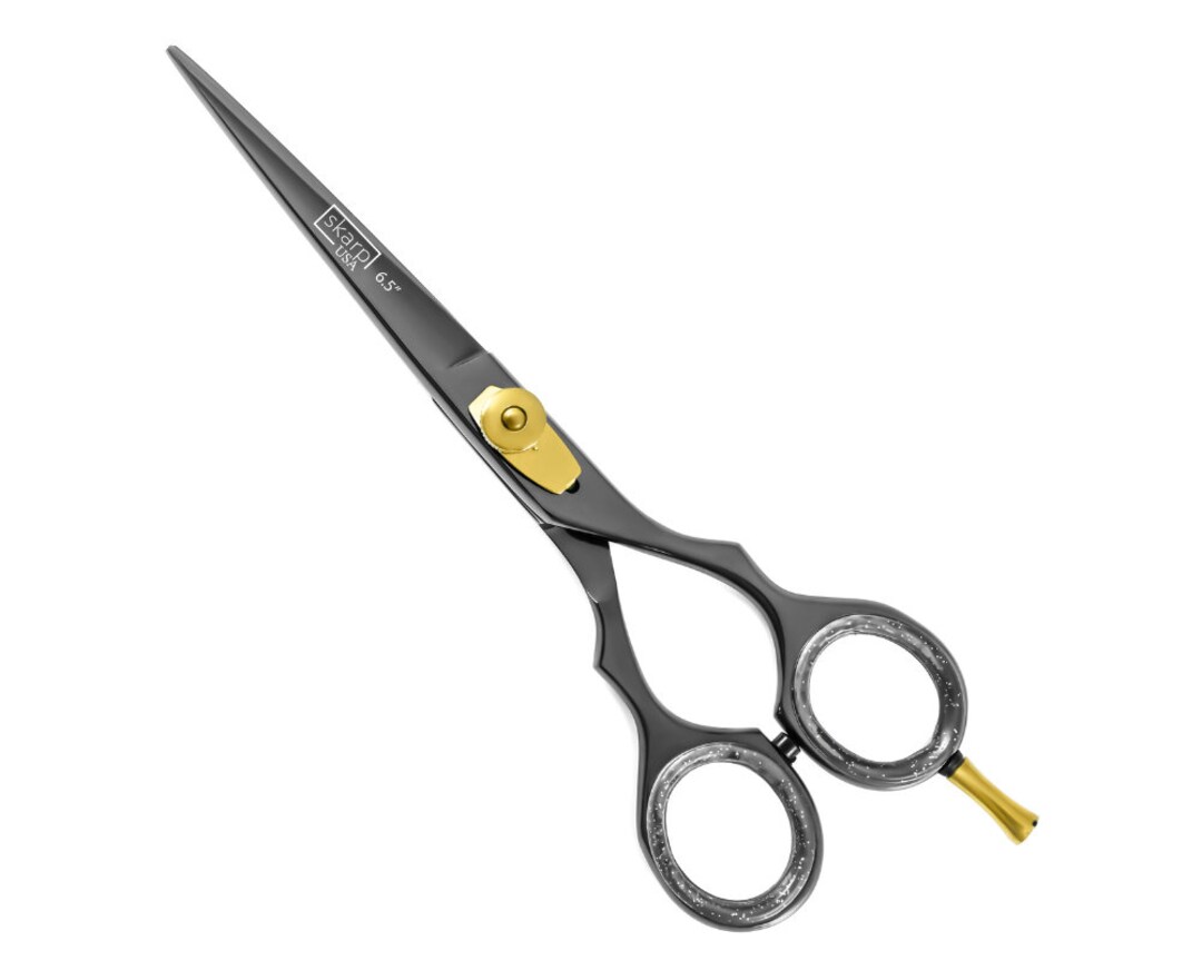 Black Hair Scissors 6.5, Professional Salon Scissor, Razor Edge Barber ...