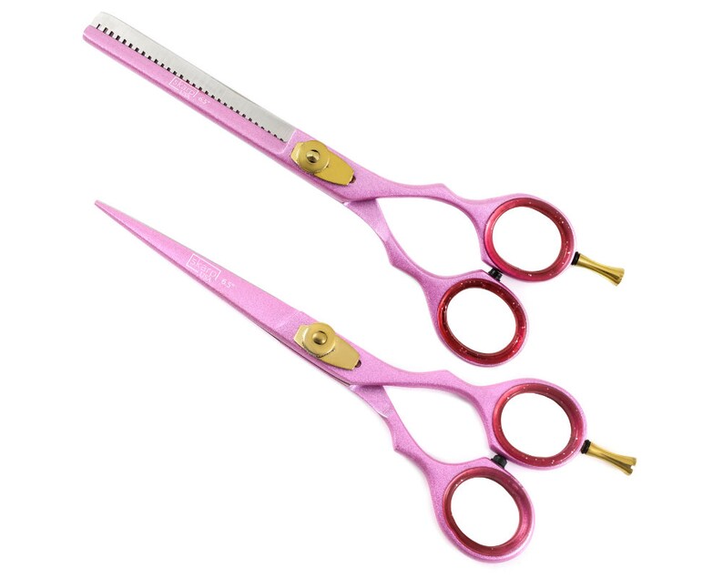 Pink Glitter Scissors Set, Hair Cutting Scissors and Thinning Scissors ...