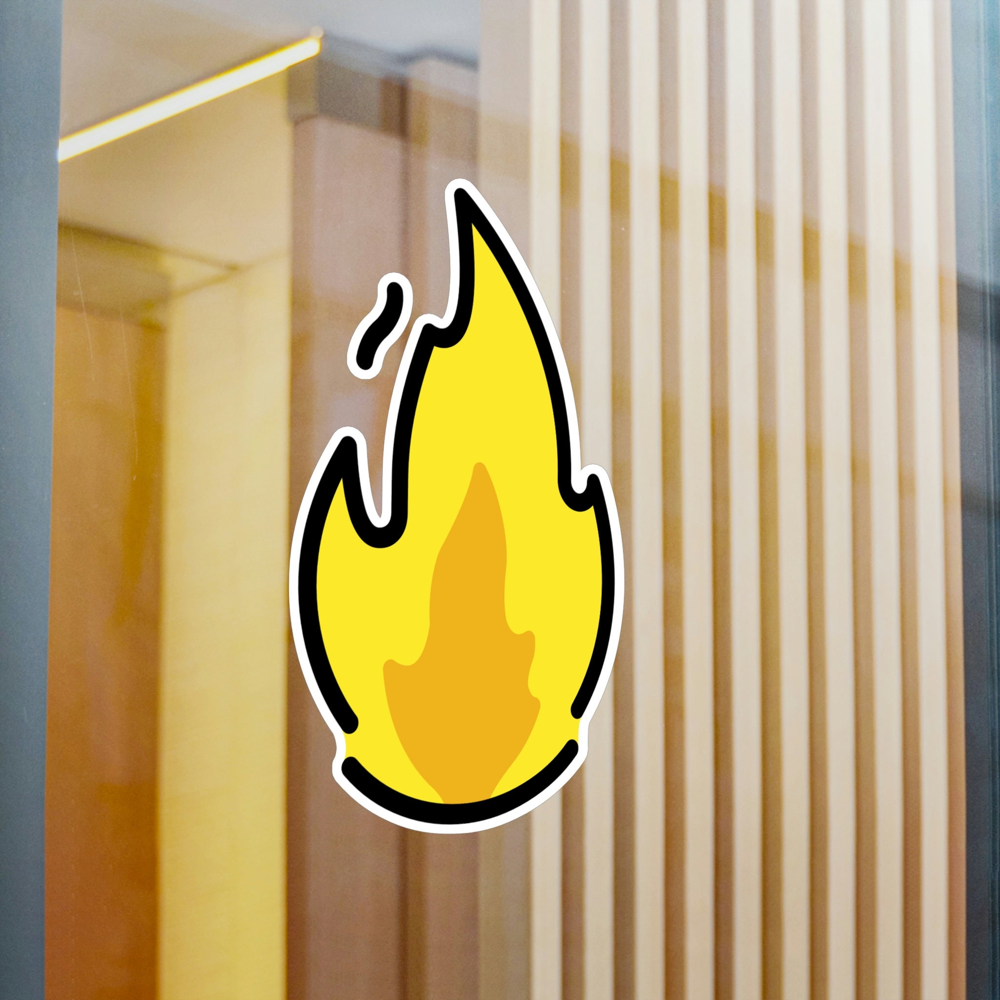 Fire Emoji Kiss-cut Vinyl Decal Sticker Scratch, UV, Water-resistant ...