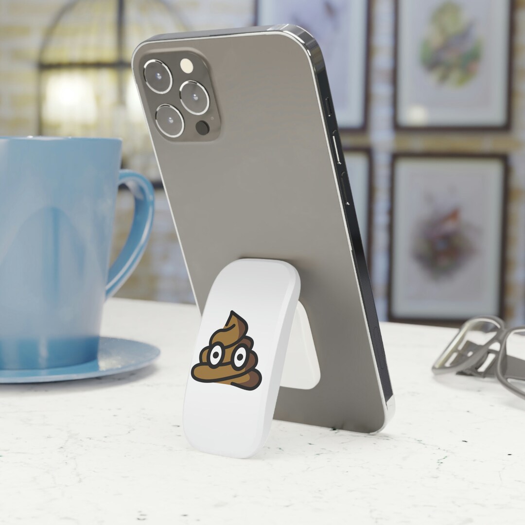 Phone Holder Grip and Stand, Poop Emoji, Polycarbonate and Metal ...