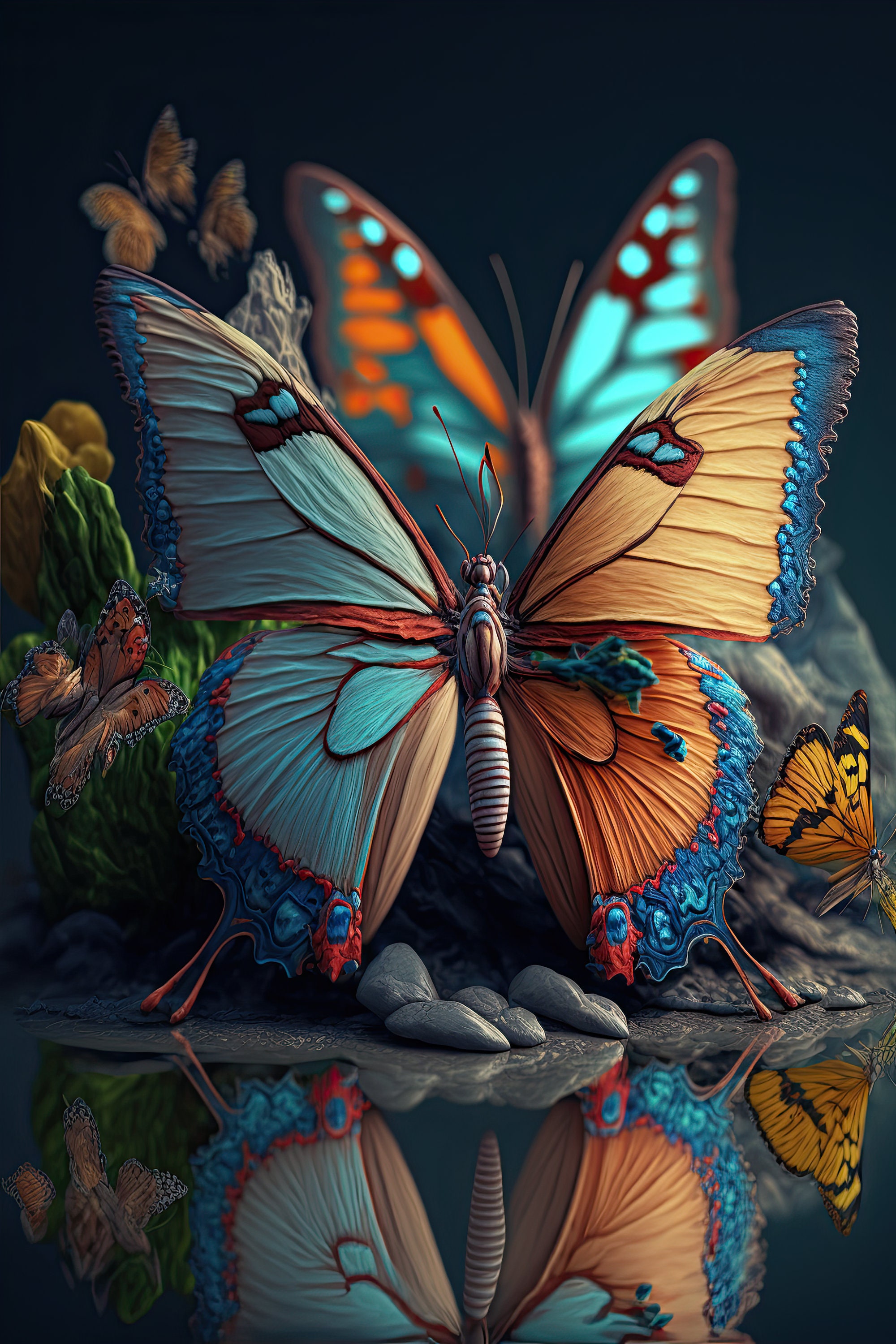 Butterfly Reflection by Dru West Digital Print - Etsy