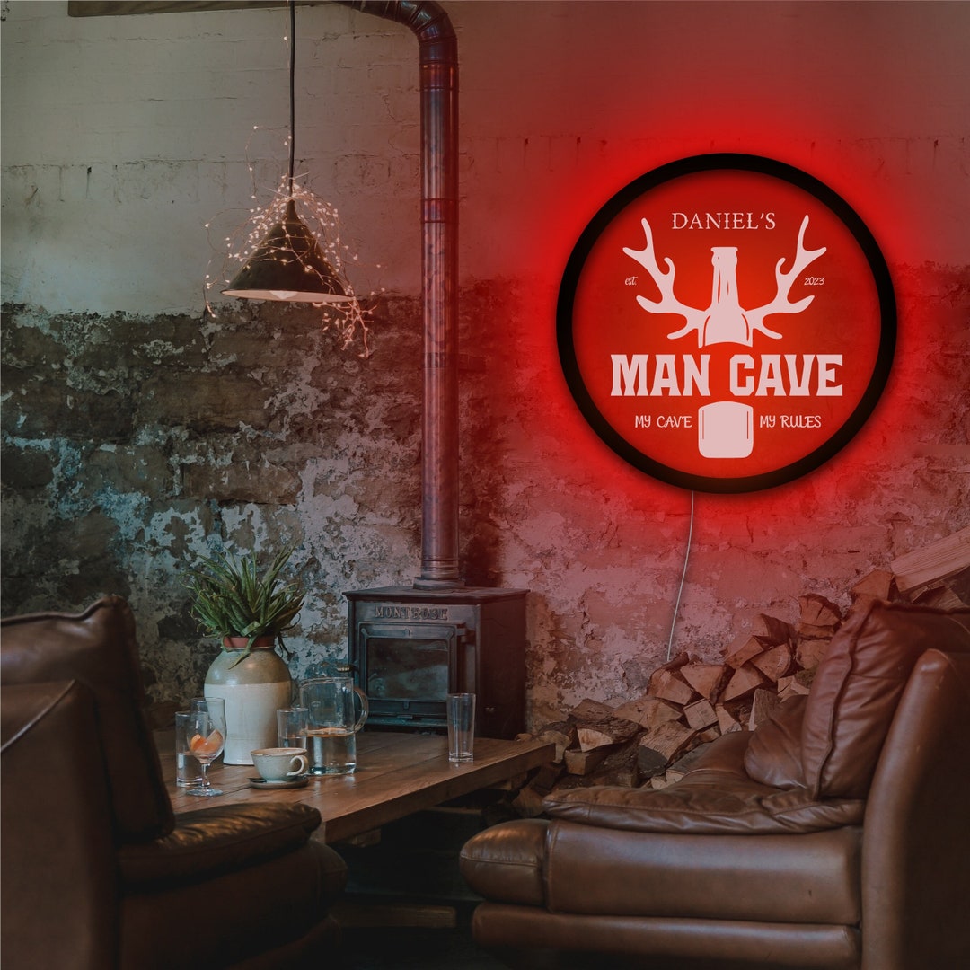 Man Cave Neon Sign, Custom Man Cave Sign, Man Cave Rules Sign, Man Cave ...