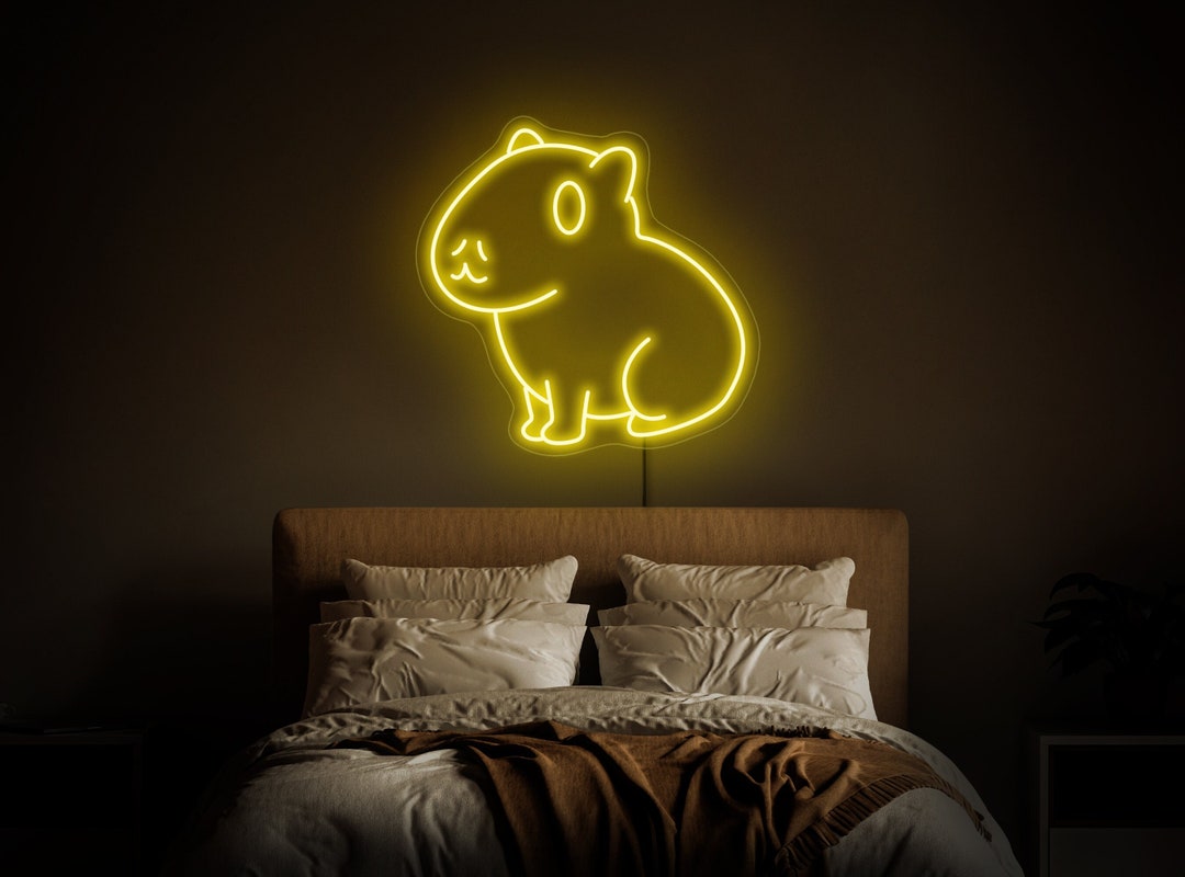 Capybara Neon Sign, Cute Capybara Sign, Capybara Led Sign, Animal Neon ...