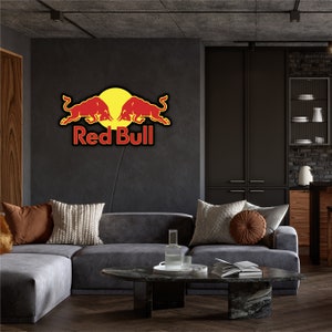 Red Bull Neon Sign Red Bull Led Red Bull Light Sign Red - Etsy