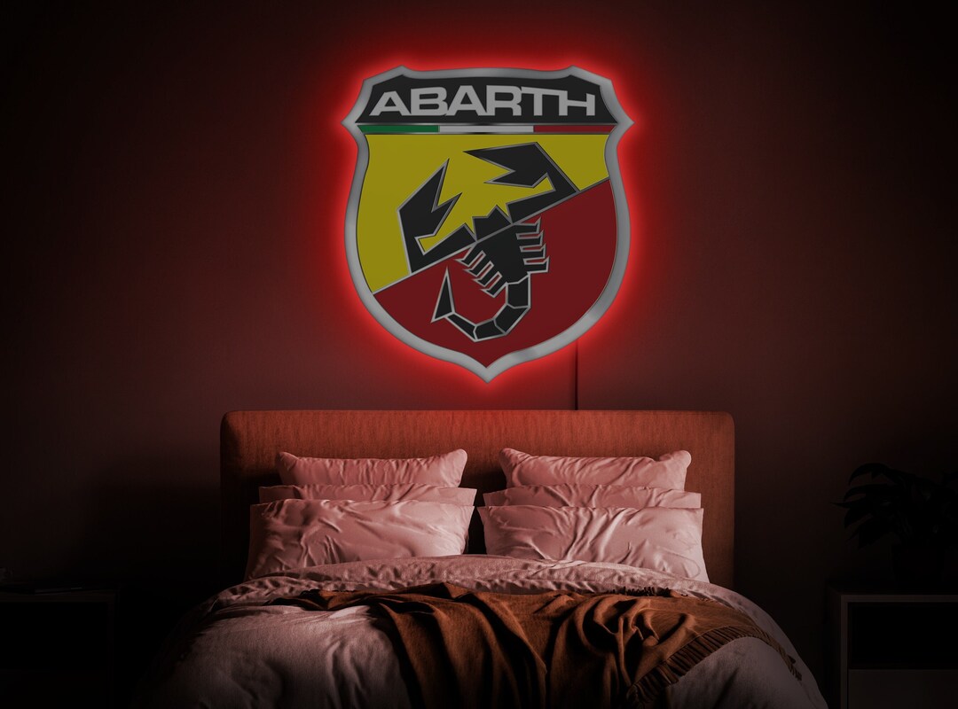 Abarth Neon Sign, Abarth Led Sign, Abarth Logo, Garage Neon Sign ...