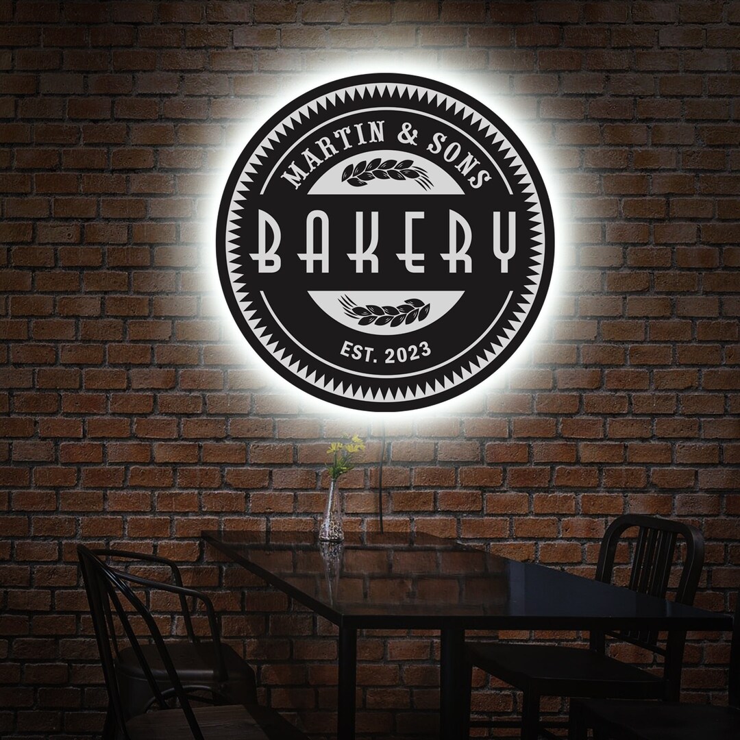 Bakery Neon Sign, Custom Bakery Sign, Bakery Name Sign, Bakery Gift ...