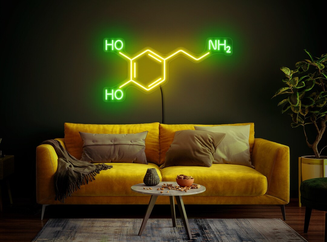 Dopamine Neon Sign, Dopamine Led Sign, Dopamine Molecule Sign, Chemical ...