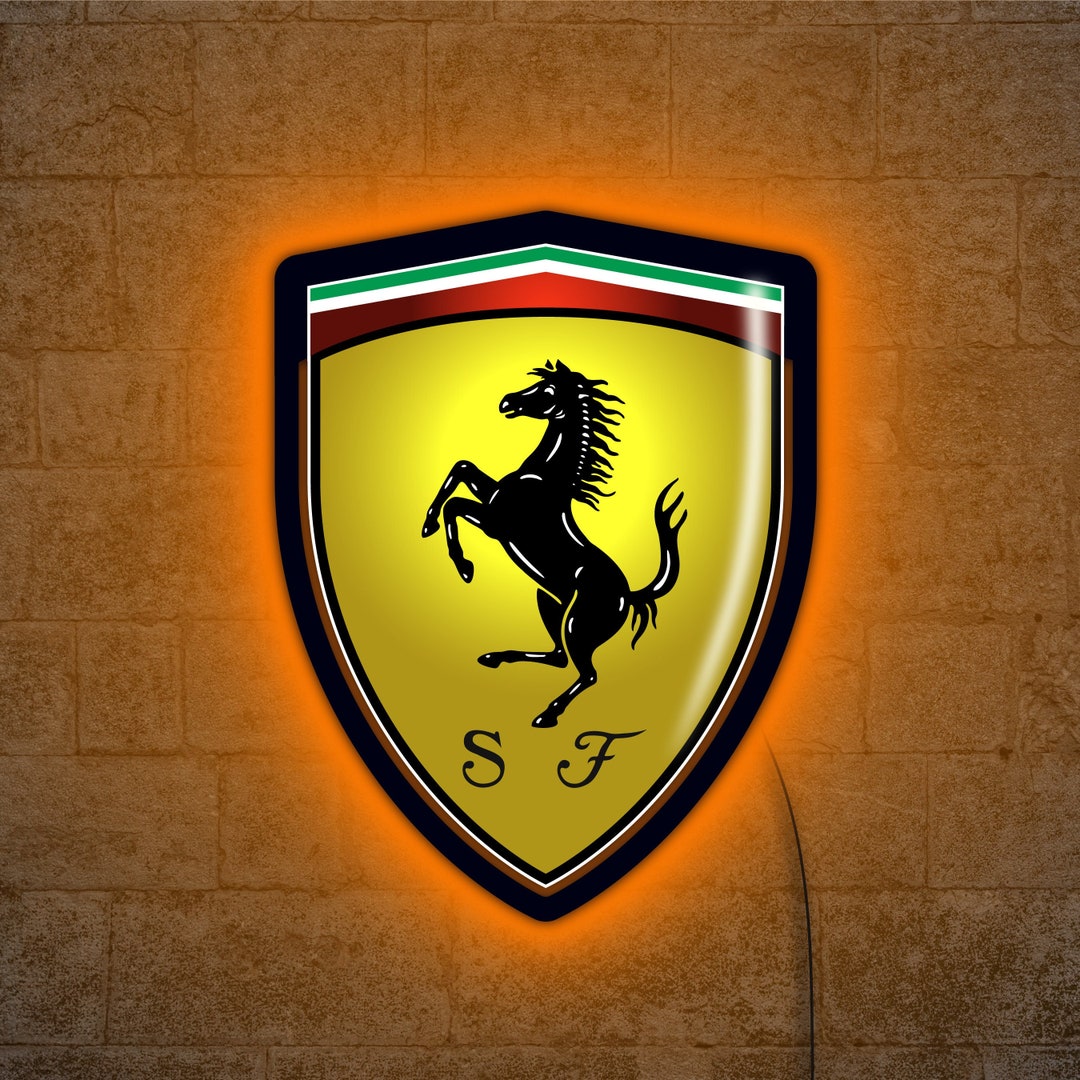 Ferrari Logo Led, Ferrari Neon Sign, Ferrari Led Sign, Ferrari Light ...