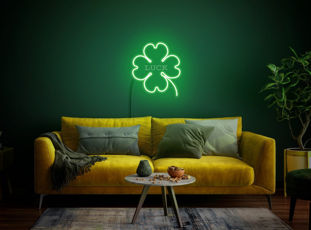 Lucky Clover Neon Sign Clover Neon Sign Four Leaf Clover - Etsy
