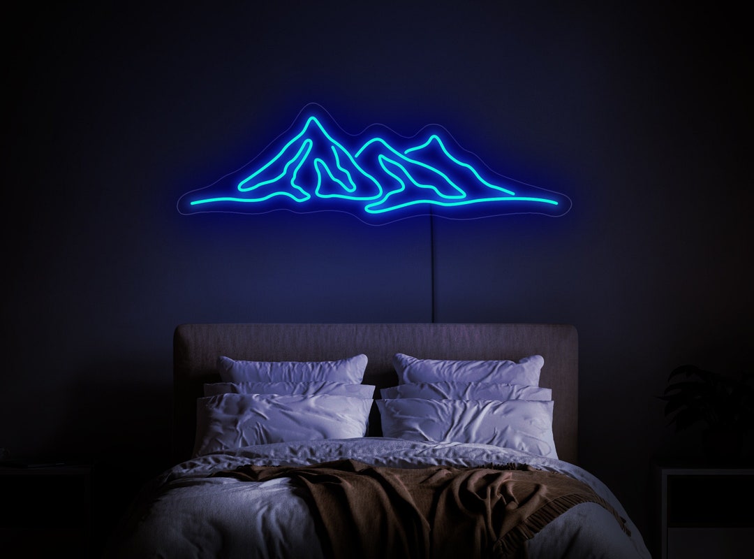 Mountain Neon Sign, Mountain Led Sign, Mountain Light Sign, Landscape ...