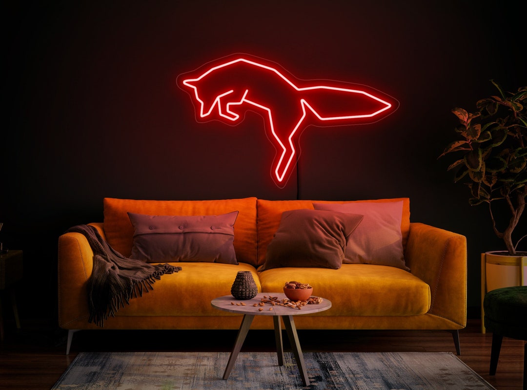 Fox Neon Sign, Fox Sign, Animal Neon Sign, Jumping Fox Led Sign, Fox ...