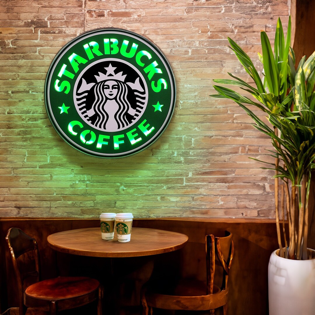 Starbucks Coffee Logo Sign Starbucks Neon Sign Starbucks - Etsy UK
