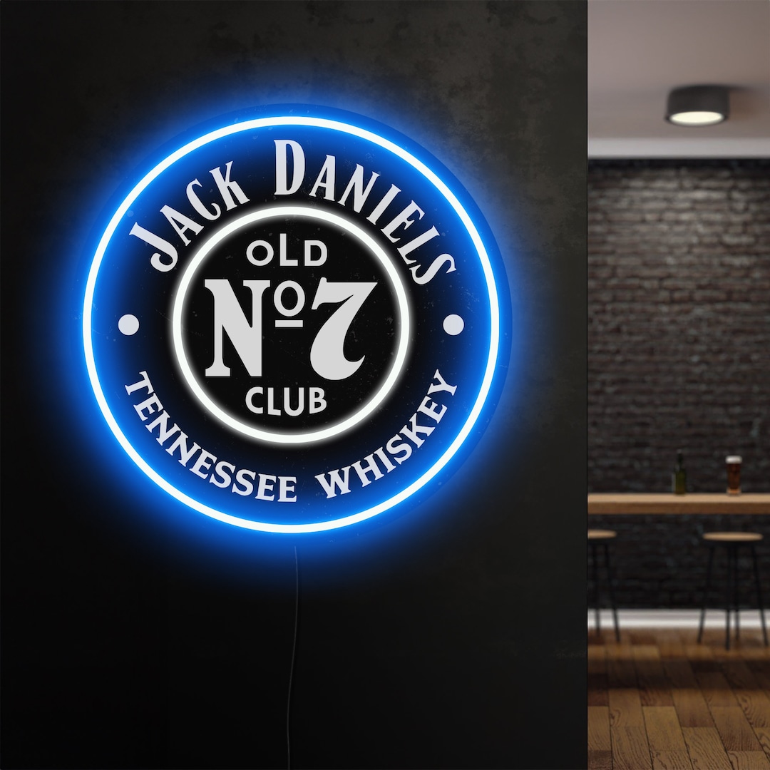 Jack Daniels Neon Sign, Jack Daniels Label, Jack Daniels Logo Light ...