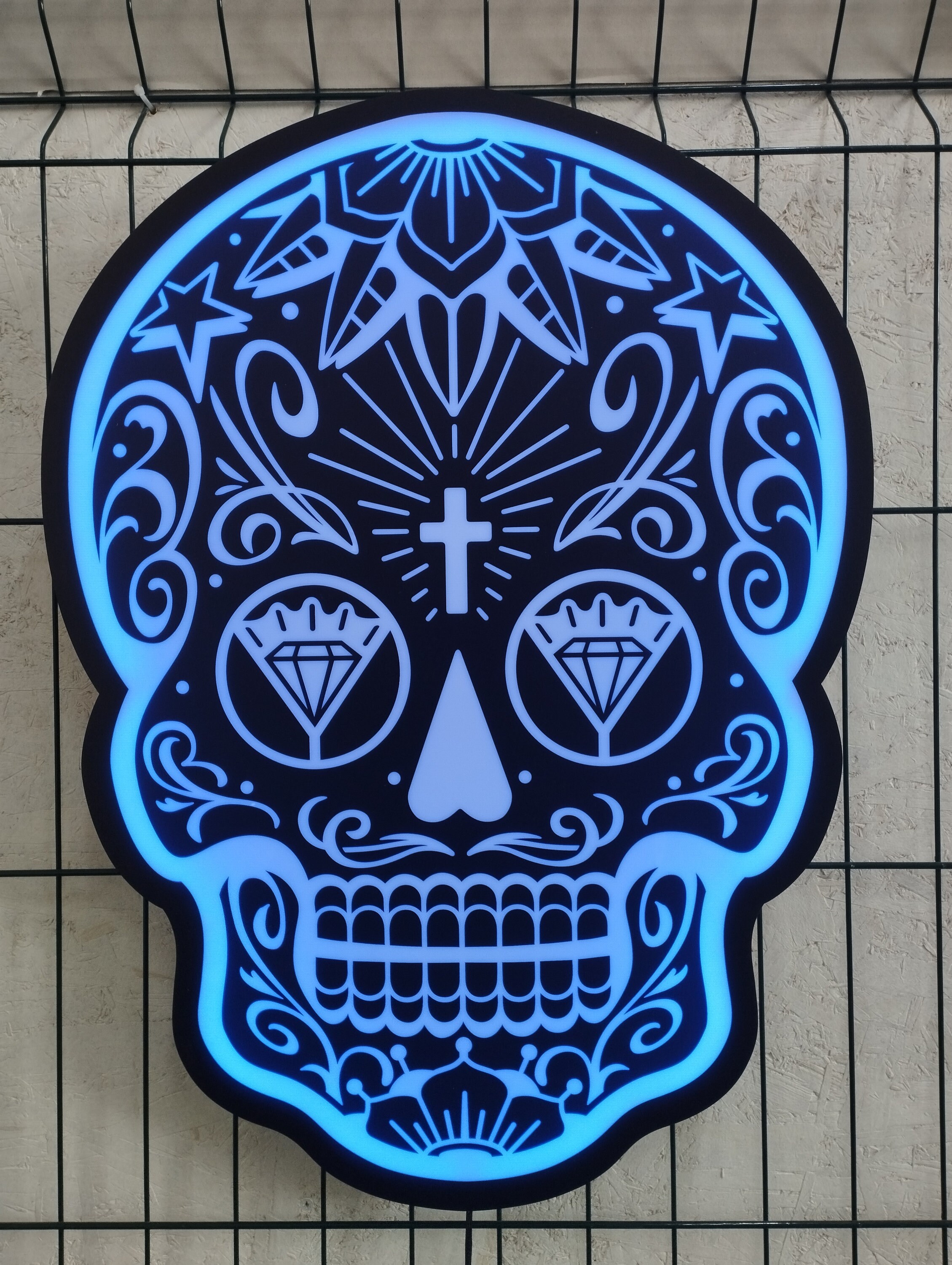 Sugar Skull Neon Sign Mexican Bar Acrylic Sign Skull Led - Etsy