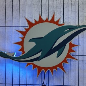 Miami Dolphins Neon Sign, Miami Dolphins Led Sign, Miami Dolphins Sign ...