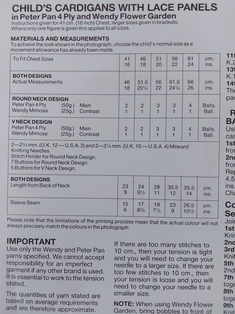Peter Pan 4ply Cardigan PDF Knitting Pattern With Bobbles, Sizes 41cm ...