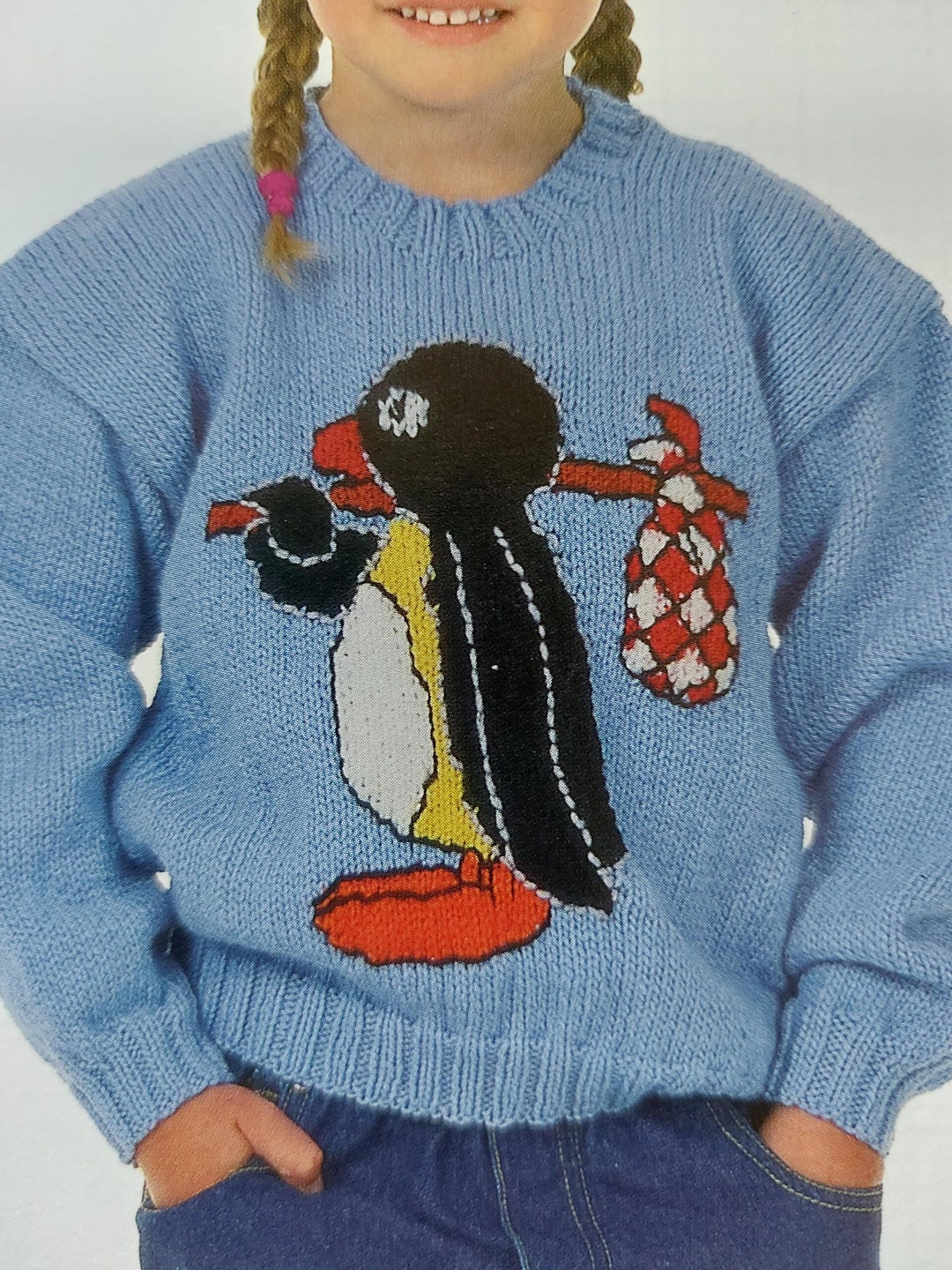 Gorgeous Childs Vintage Classic Pingu PDF Digital Knitting Sweater ...