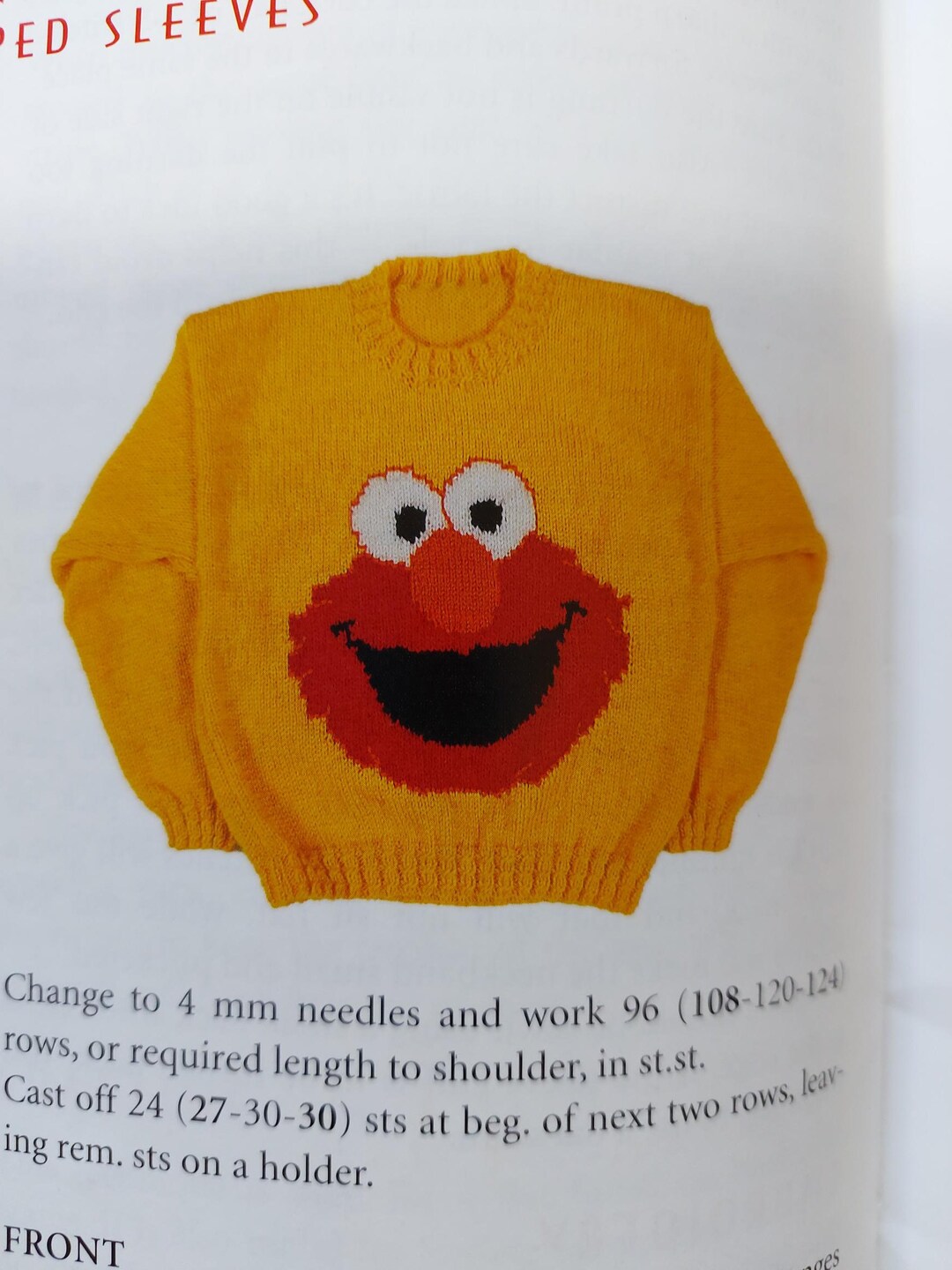 Child's Elmo Sweater Knitting Pattern - Etsy