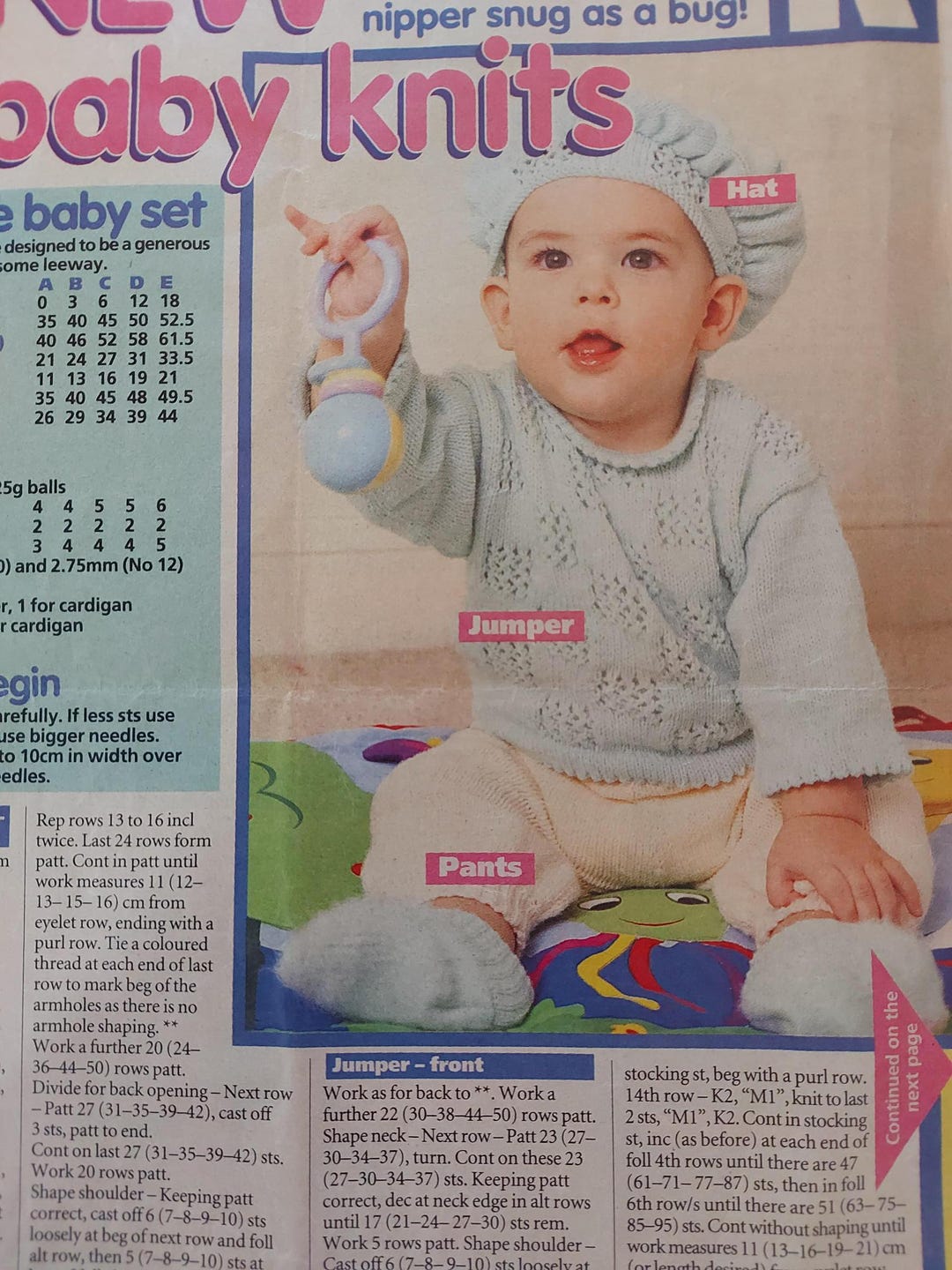 Baby PDF Knitting Patterns X 6 Designs in Sizes 0 Through 18 Months ...