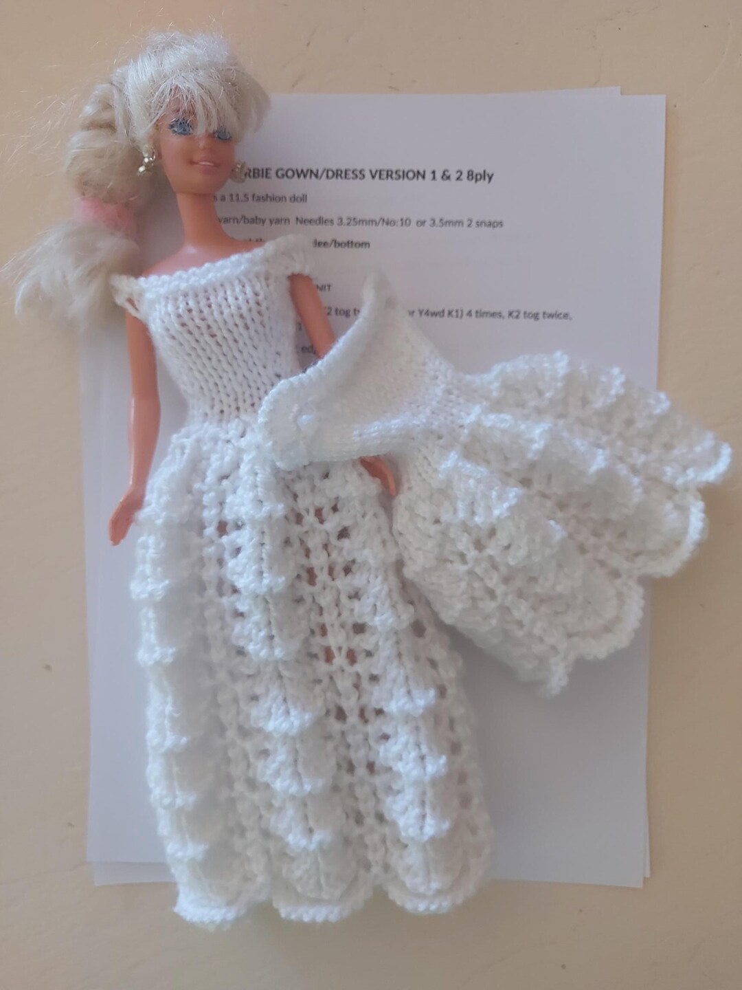 My Own Fashion Doll Dress/gown in 4ply and 8ply Yarn, Digital PDF ...