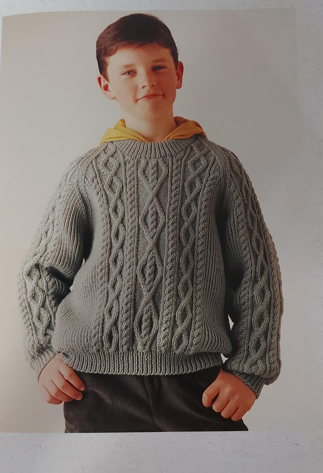 Classic Child's Aran Sweater Digital PDF Pattern in Sizes 4-12 Years ...