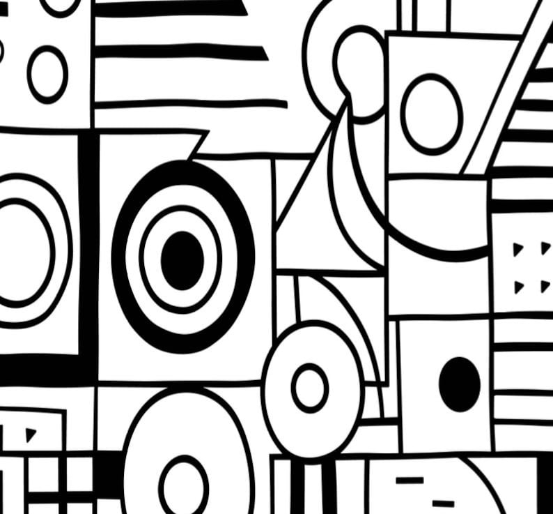24 Abstract Geometric Coloring Page – Modern Bauhaus-inspired Design ...