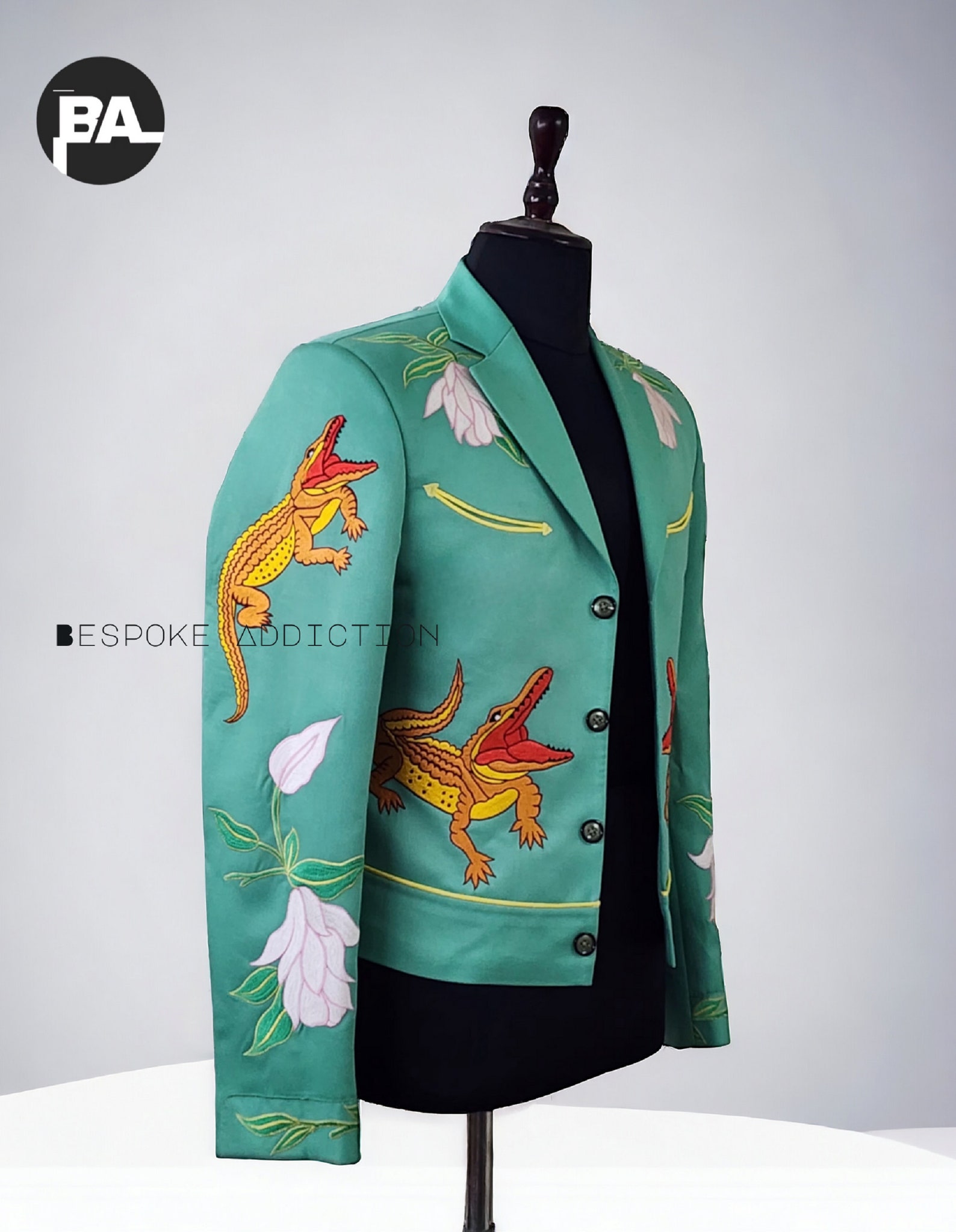 Men 2pc Country Western Nudie Suit Bespoke Floral Embroidered Cotton ...
