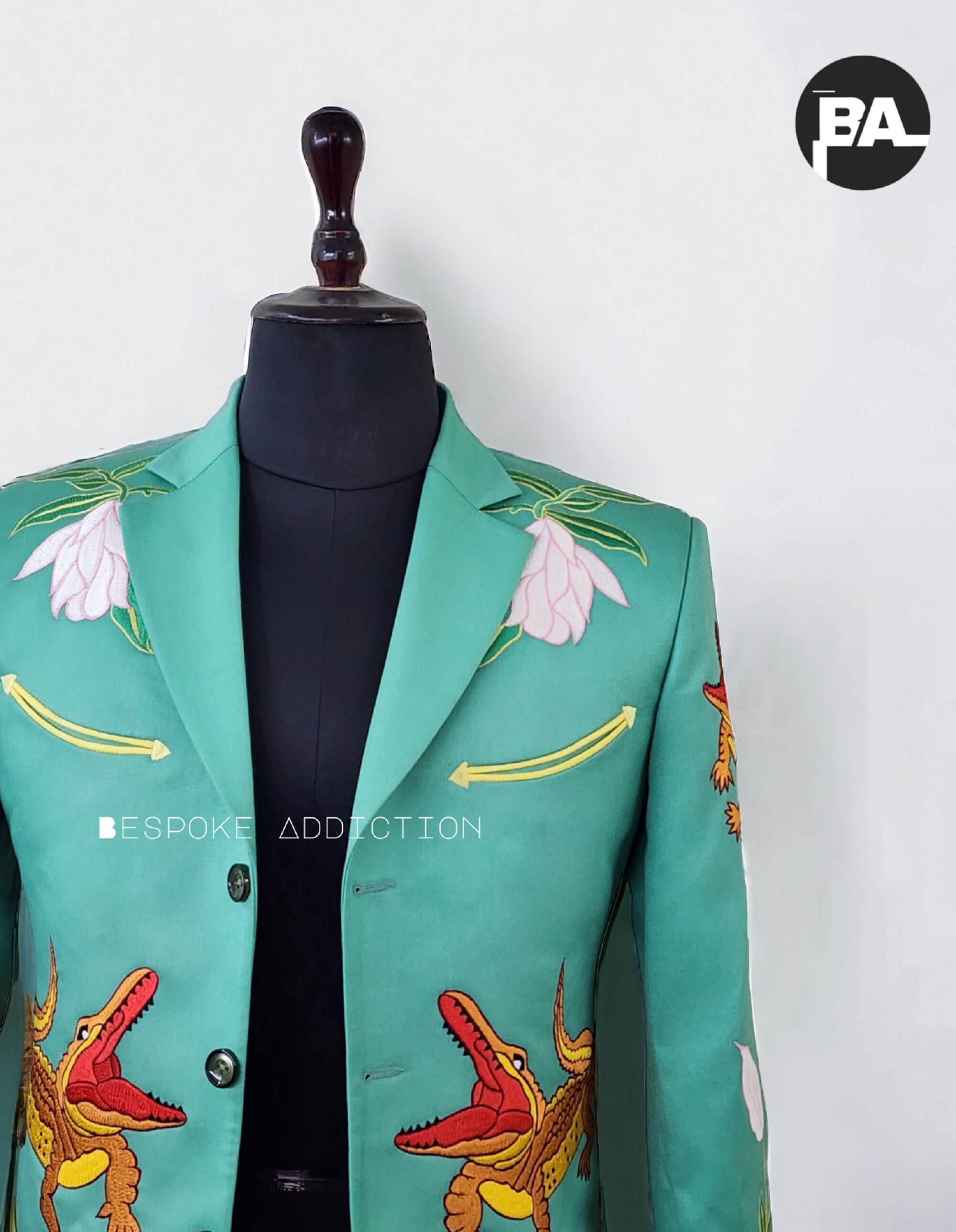 Men 2pc Country Western Nudie Suit Bespoke Floral Embroidered Cotton Designer Smiley Pockets ...