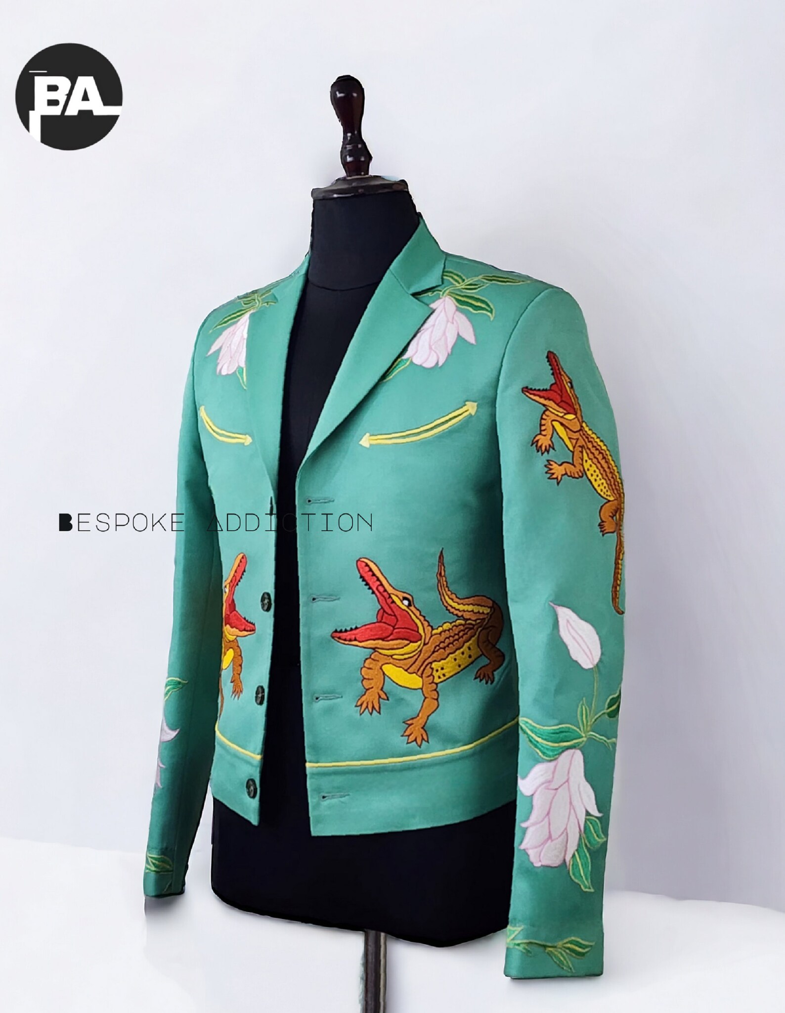 Men 2pc Country Western Nudie Suit Bespoke Floral Embroidered Cotton ...