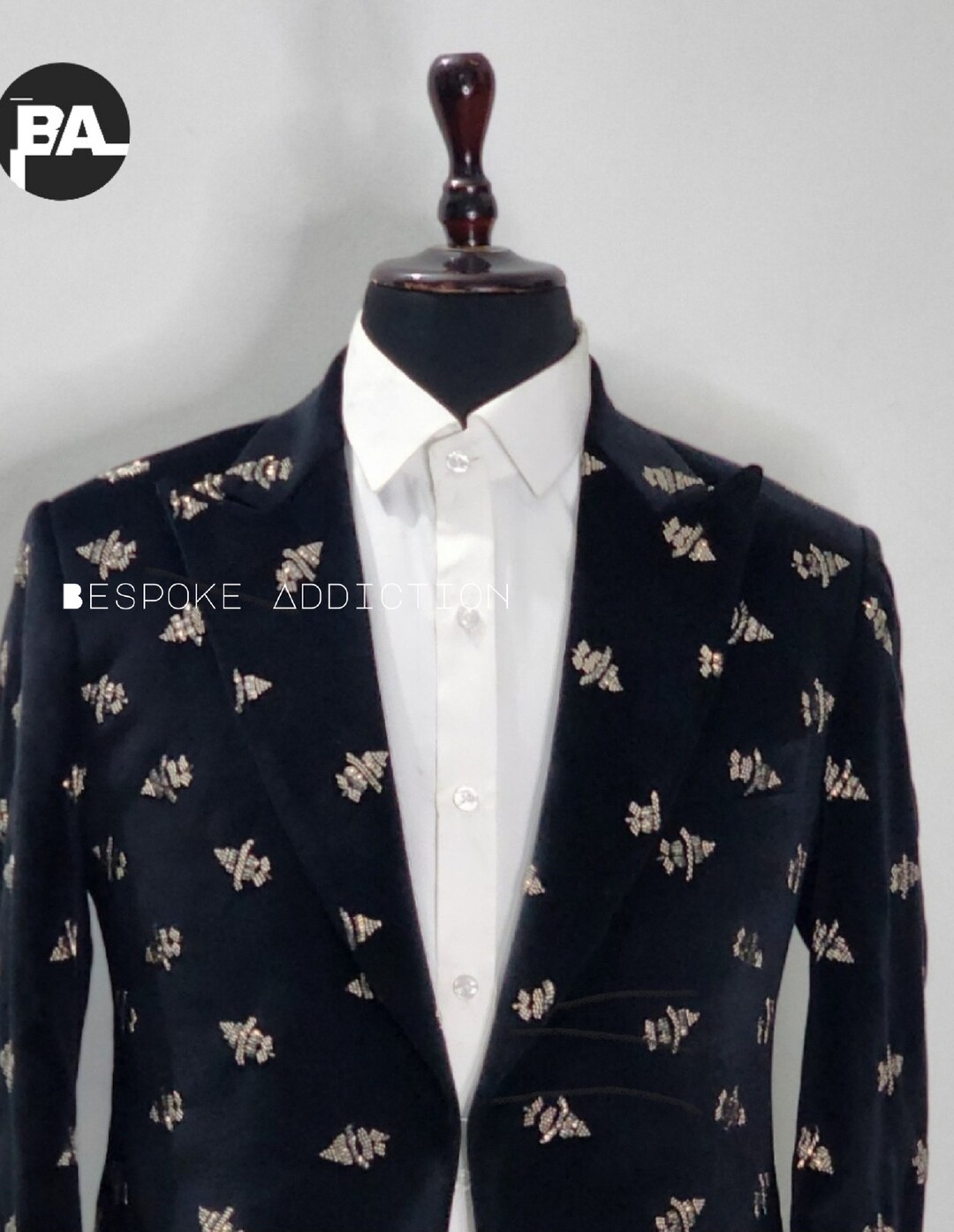 Mens Black 2pc Custom Made Country Western Suit Designer Handwork ...