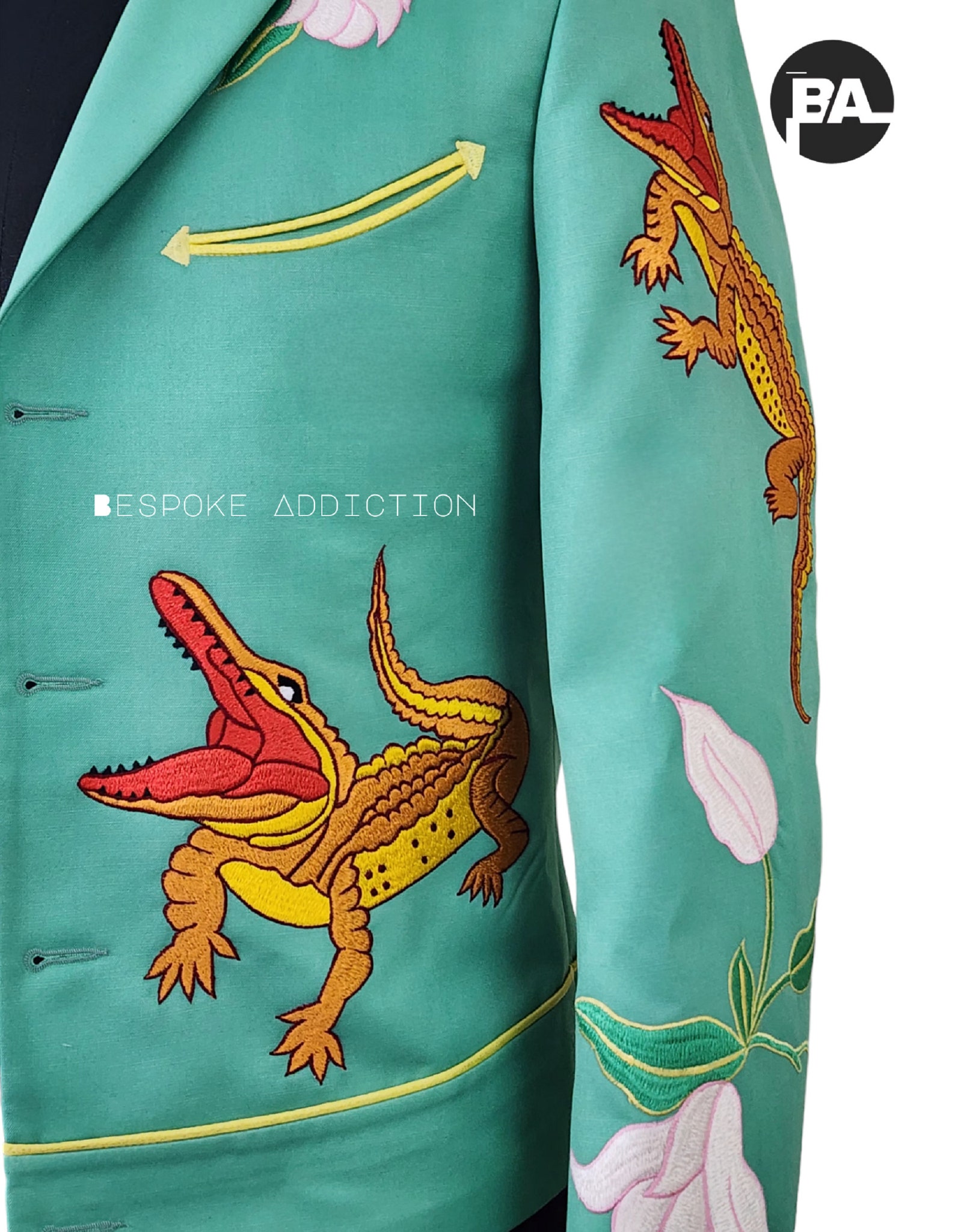 Men 2pc Country Western Nudie Suit Bespoke Floral Embroidered Cotton ...