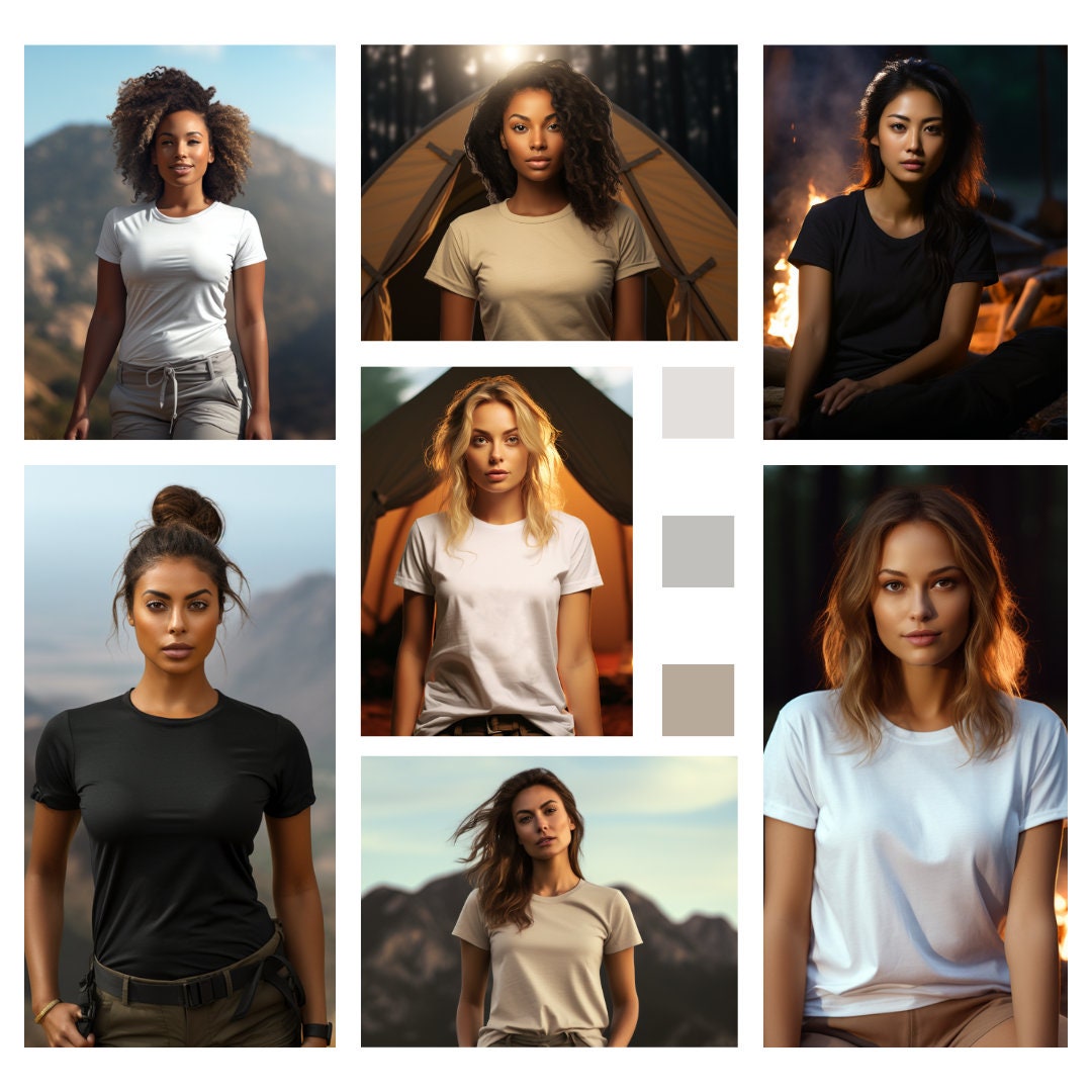 T-shirt Mockup Bundle, 50 Outdoor Mockups Model Mockups Bella Canvas ...