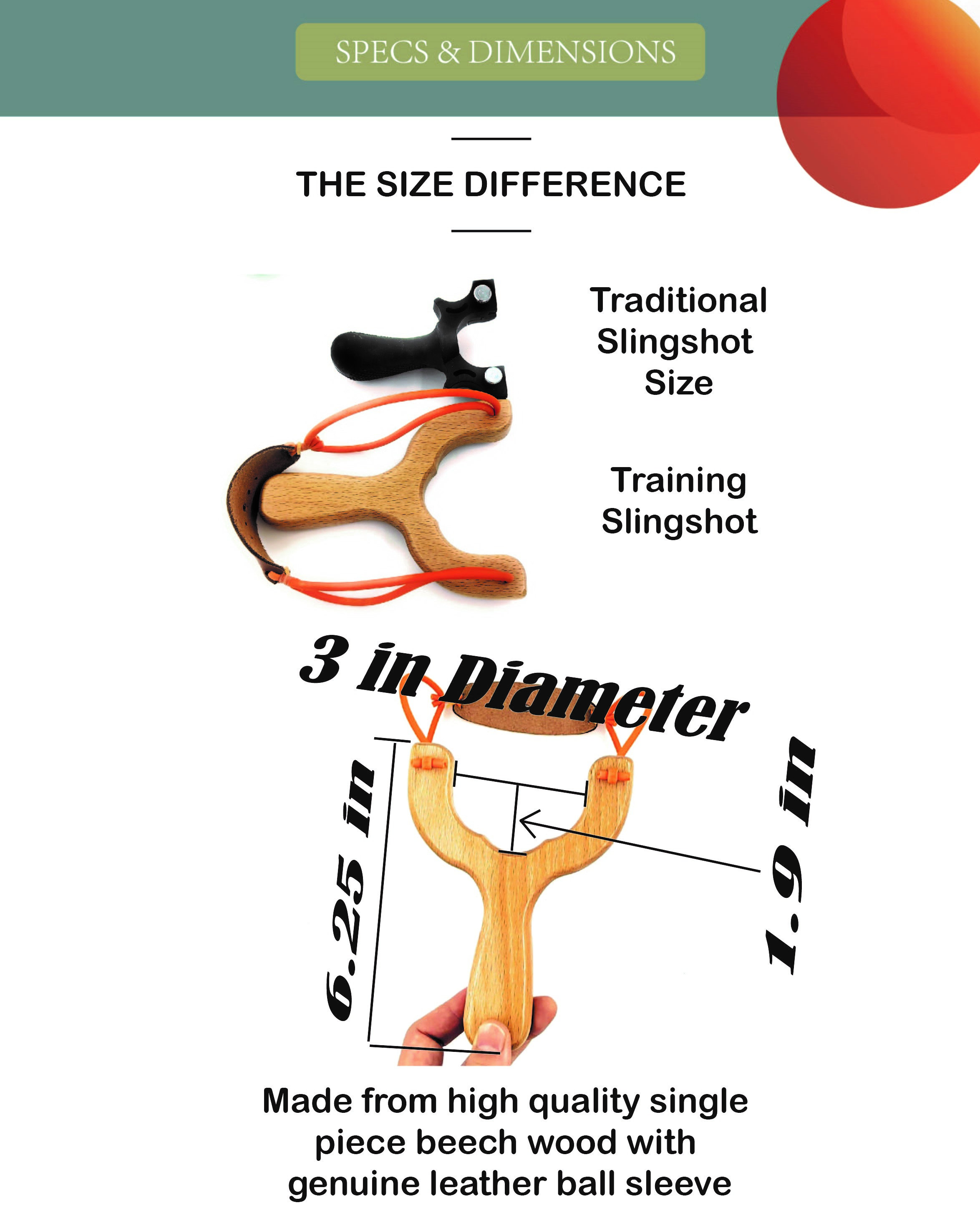 Traditional Wooden Slingshot. High Quality Beech Wood. Two Tension ...