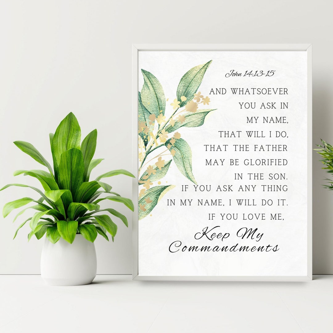 John 14:13-15 | Scripture Wall Art | KJV| Digital Print | Hebrew ...