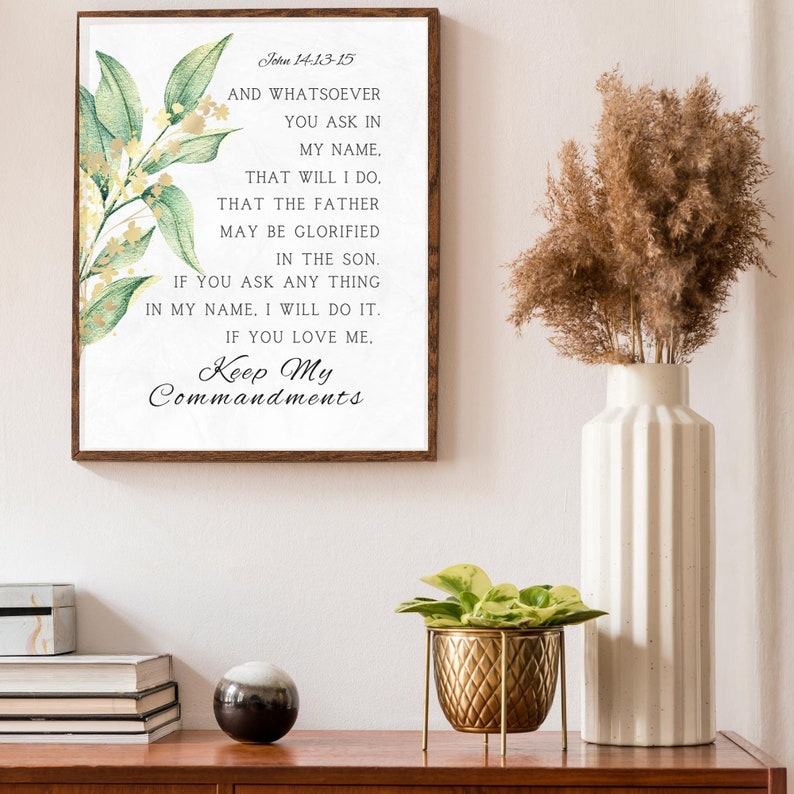 John 14:13-15 | Scripture Wall Art | KJV| Digital Print | Hebrew ...